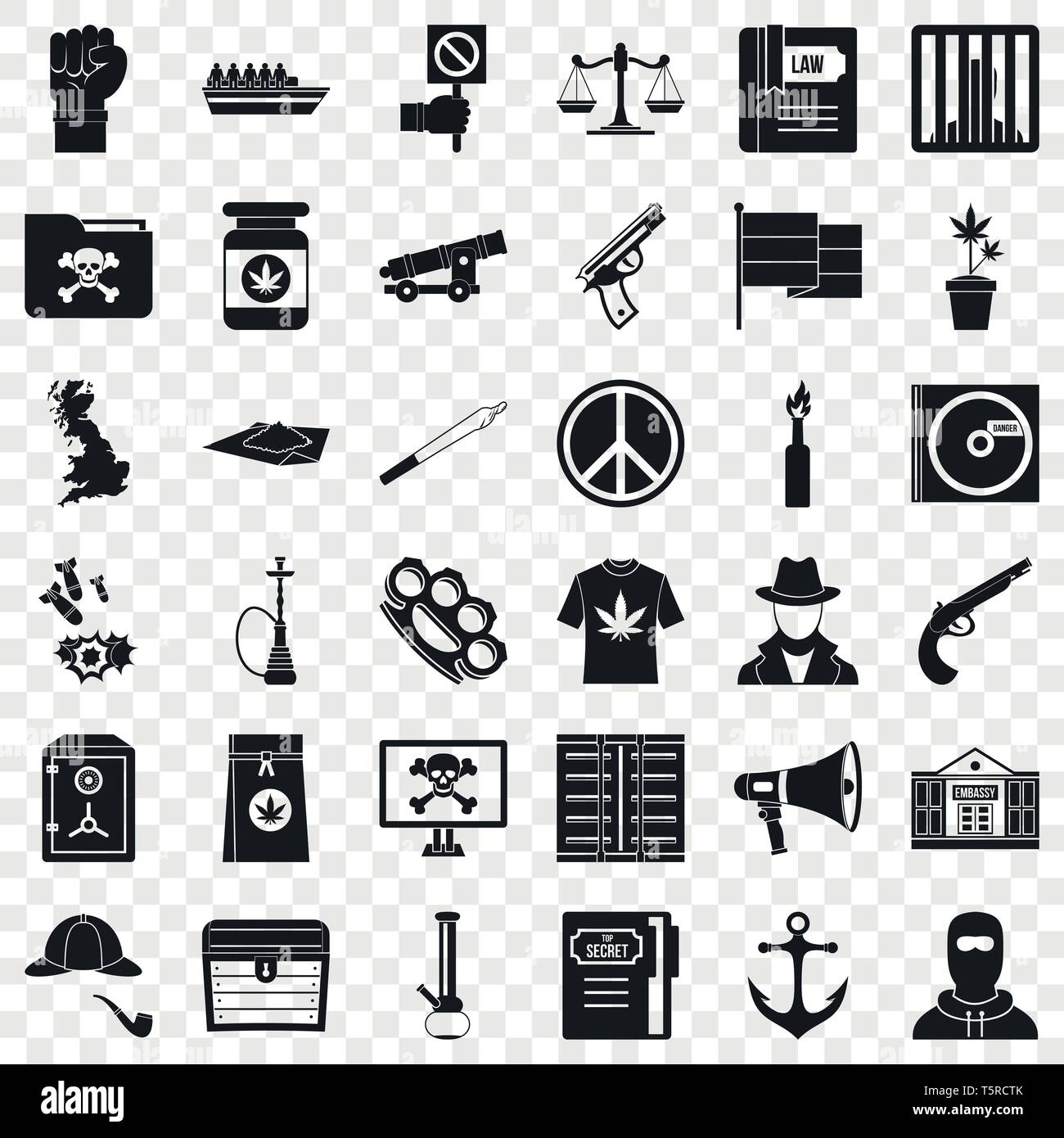 Secret crime icons set, simple style Stock Vector Image & Art - Alamy