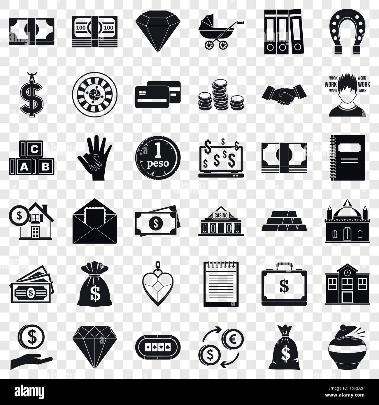 Deposit in bank icons set, simple style Stock Vector Image & Art - Alamy