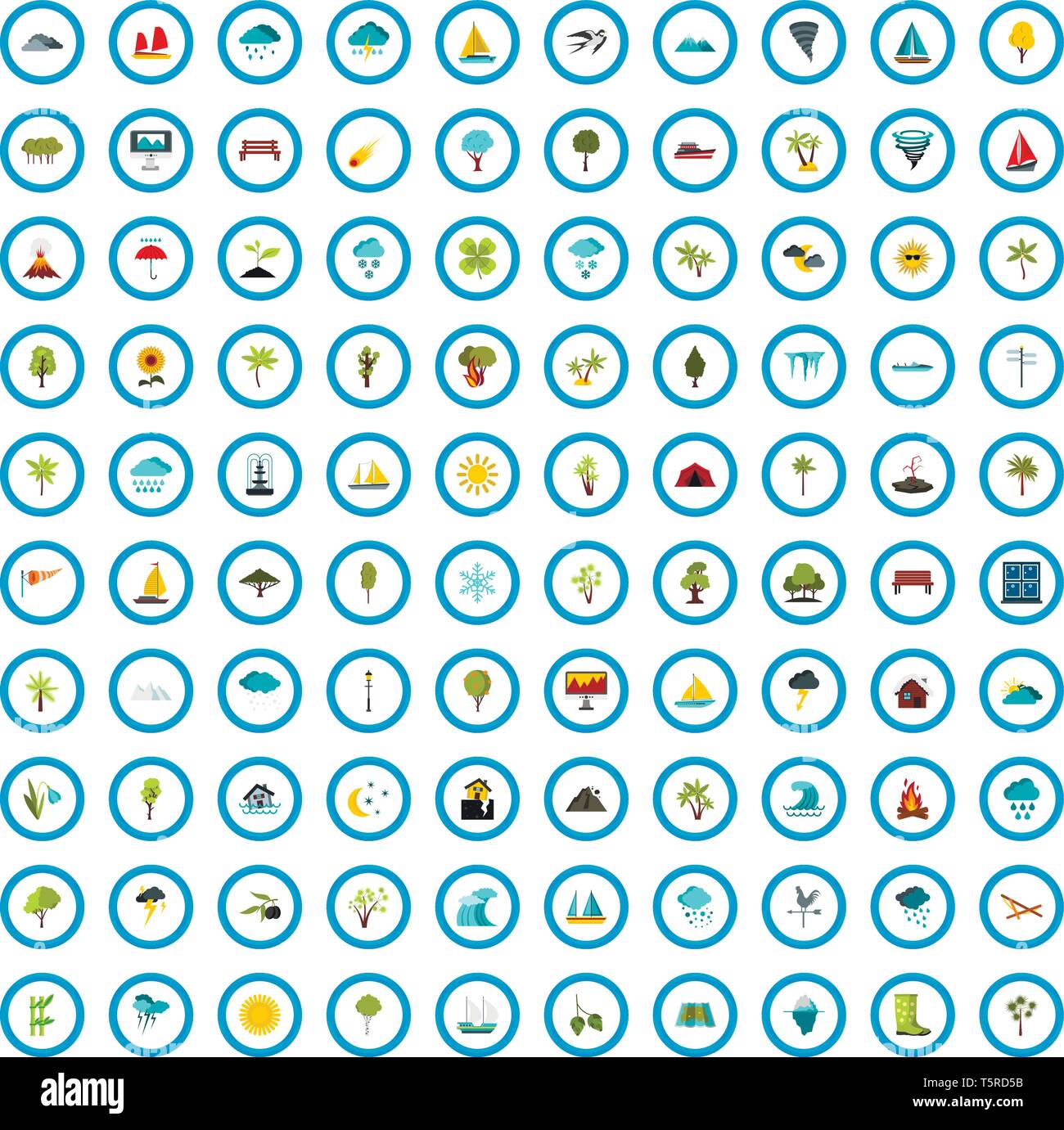 100 view icons set, flat style Stock Vector Image & Art - Alamy