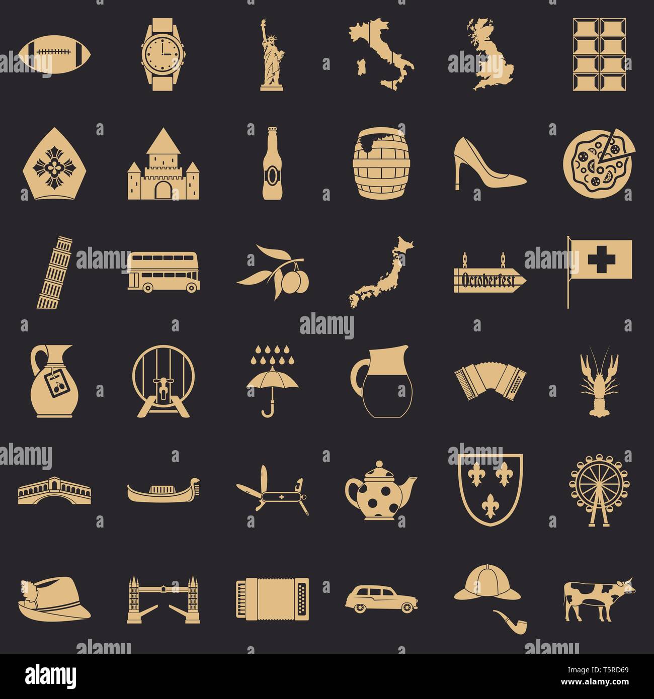 Statue icons set, simple style Stock Vector Image & Art - Alamy