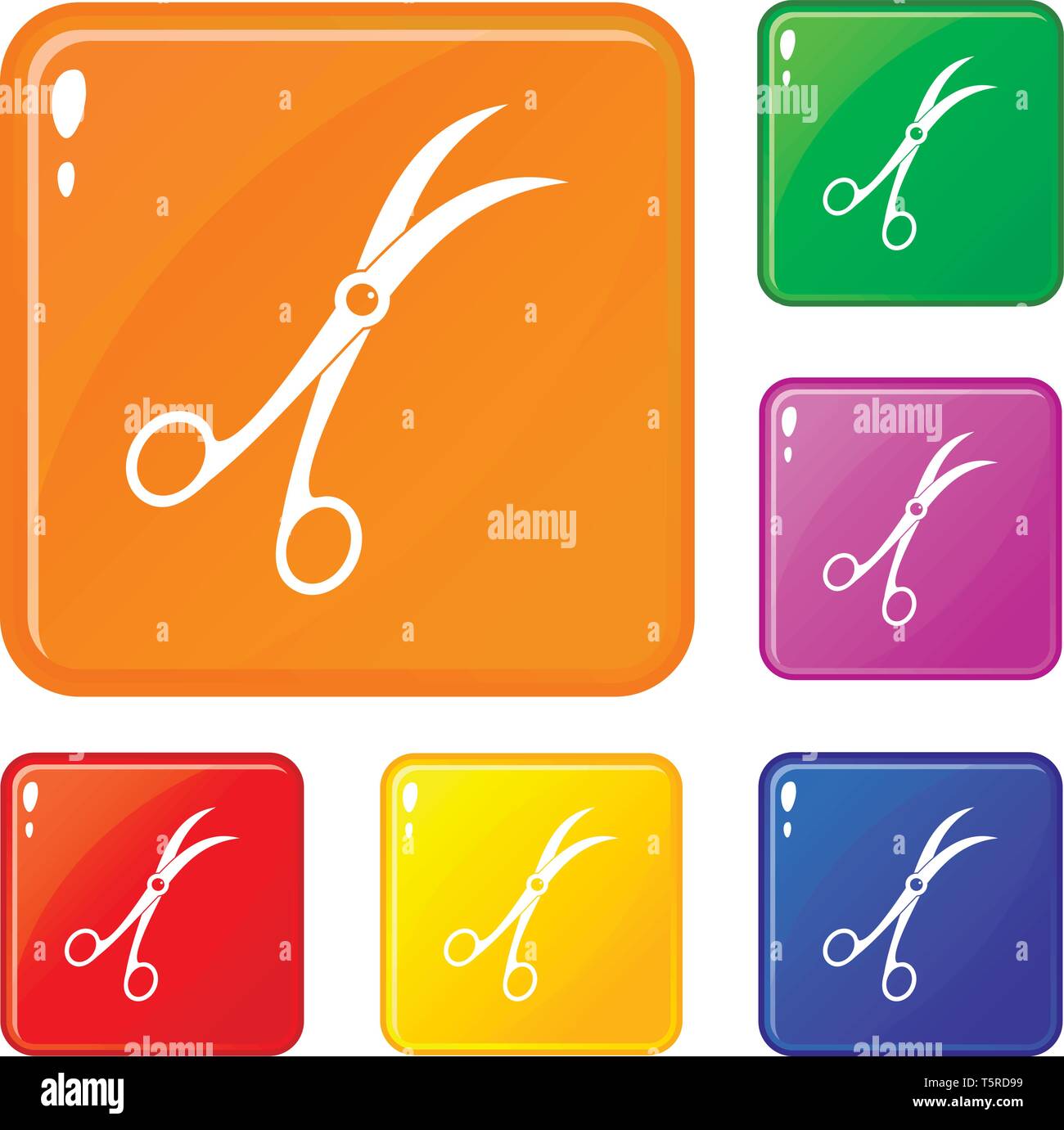 Surgical scissors icons set vector color Stock Vector Image & Art - Alamy