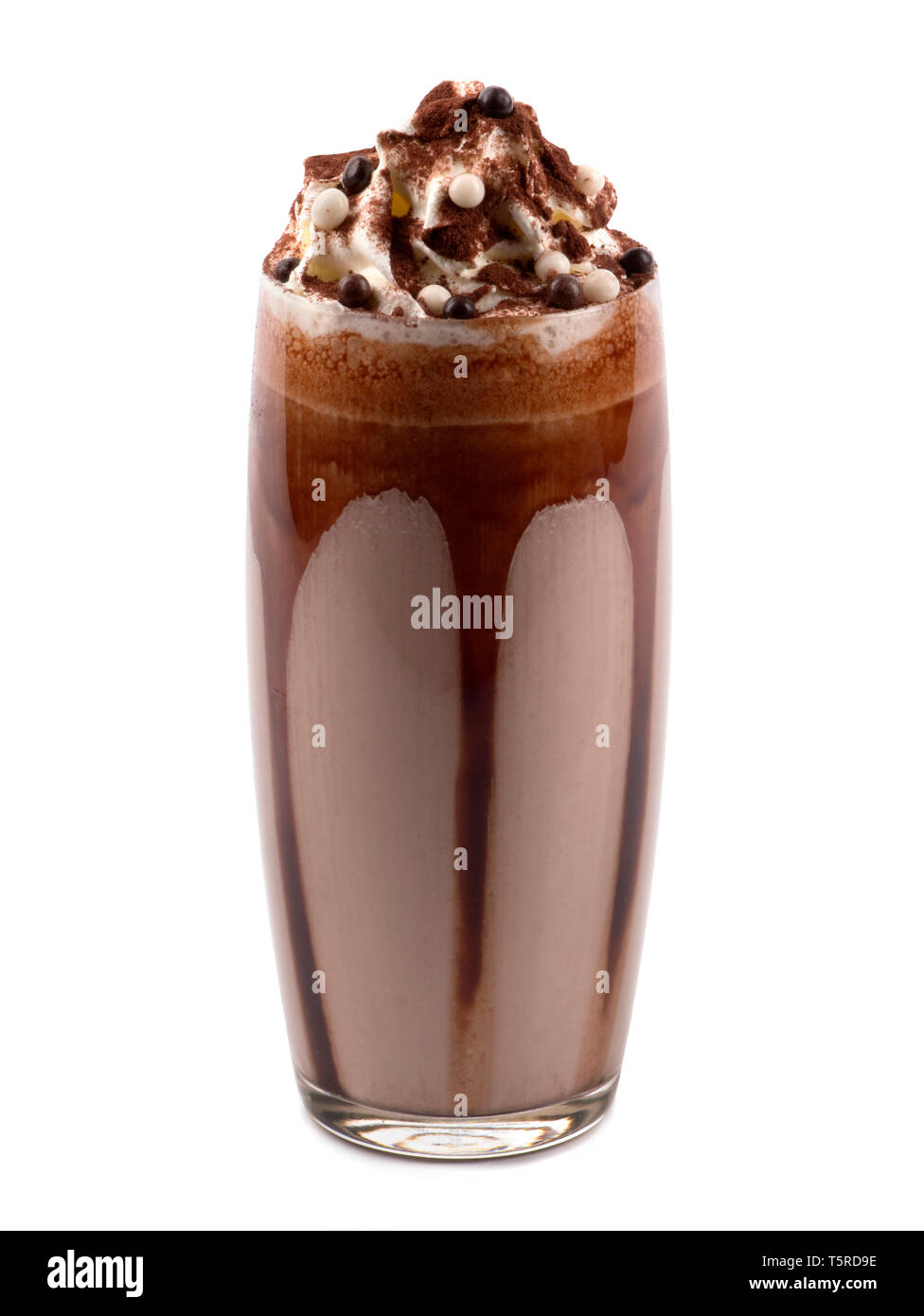 Glass of milkshake isolated on white Stock Photo - Alamy