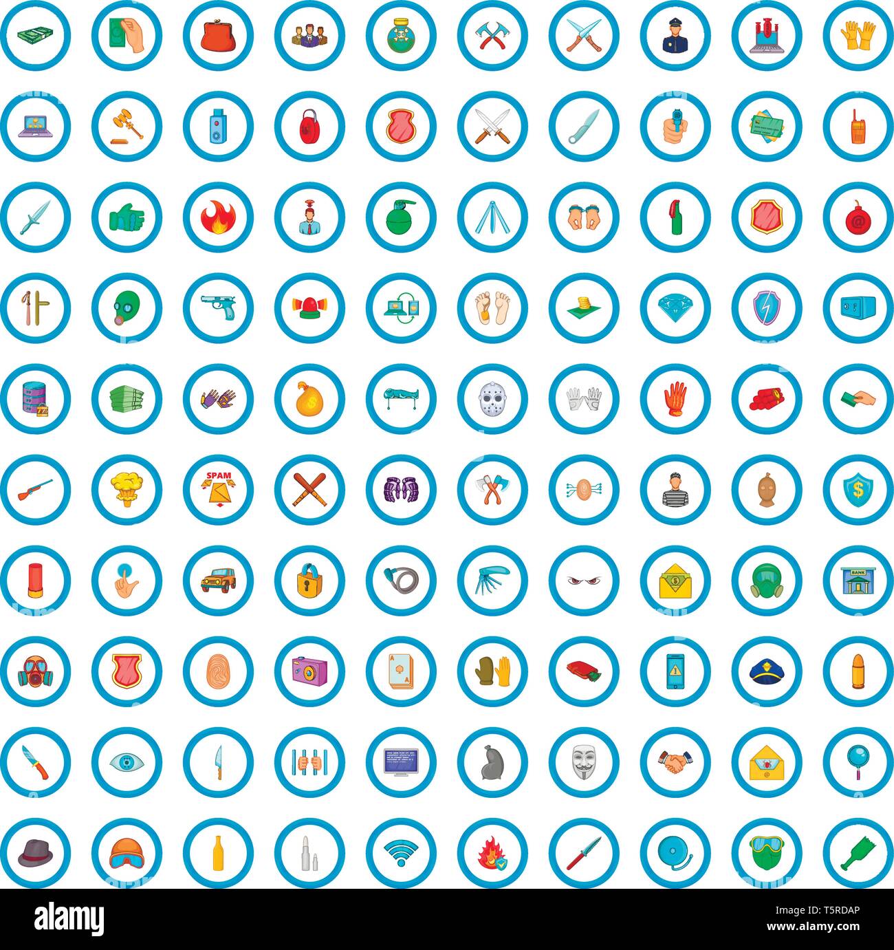 100 violation icons set, cartoon style Stock Vector Image & Art - Alamy