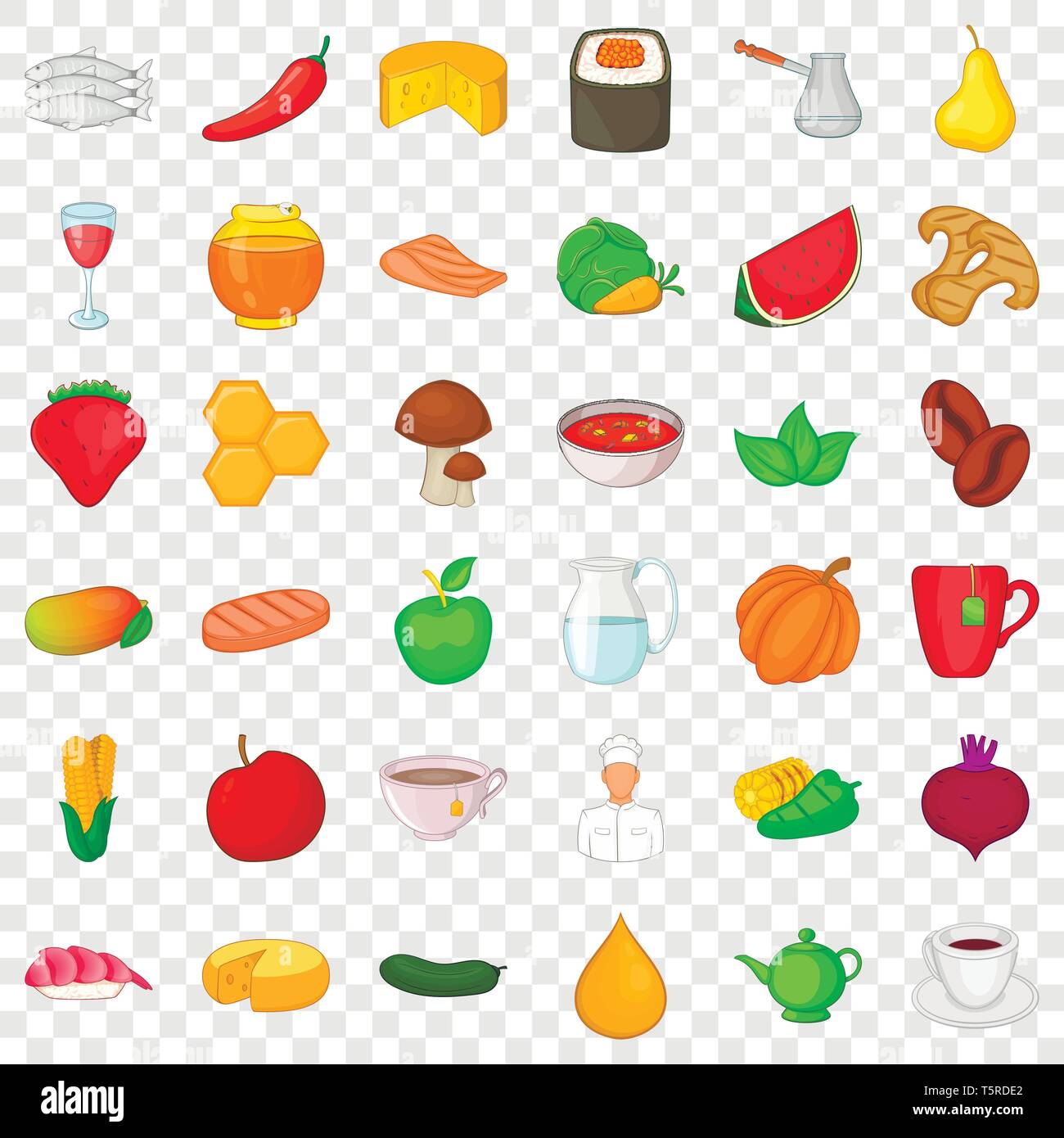 Healthy diet icons set, cartoon style Stock Vector Image & Art - Alamy