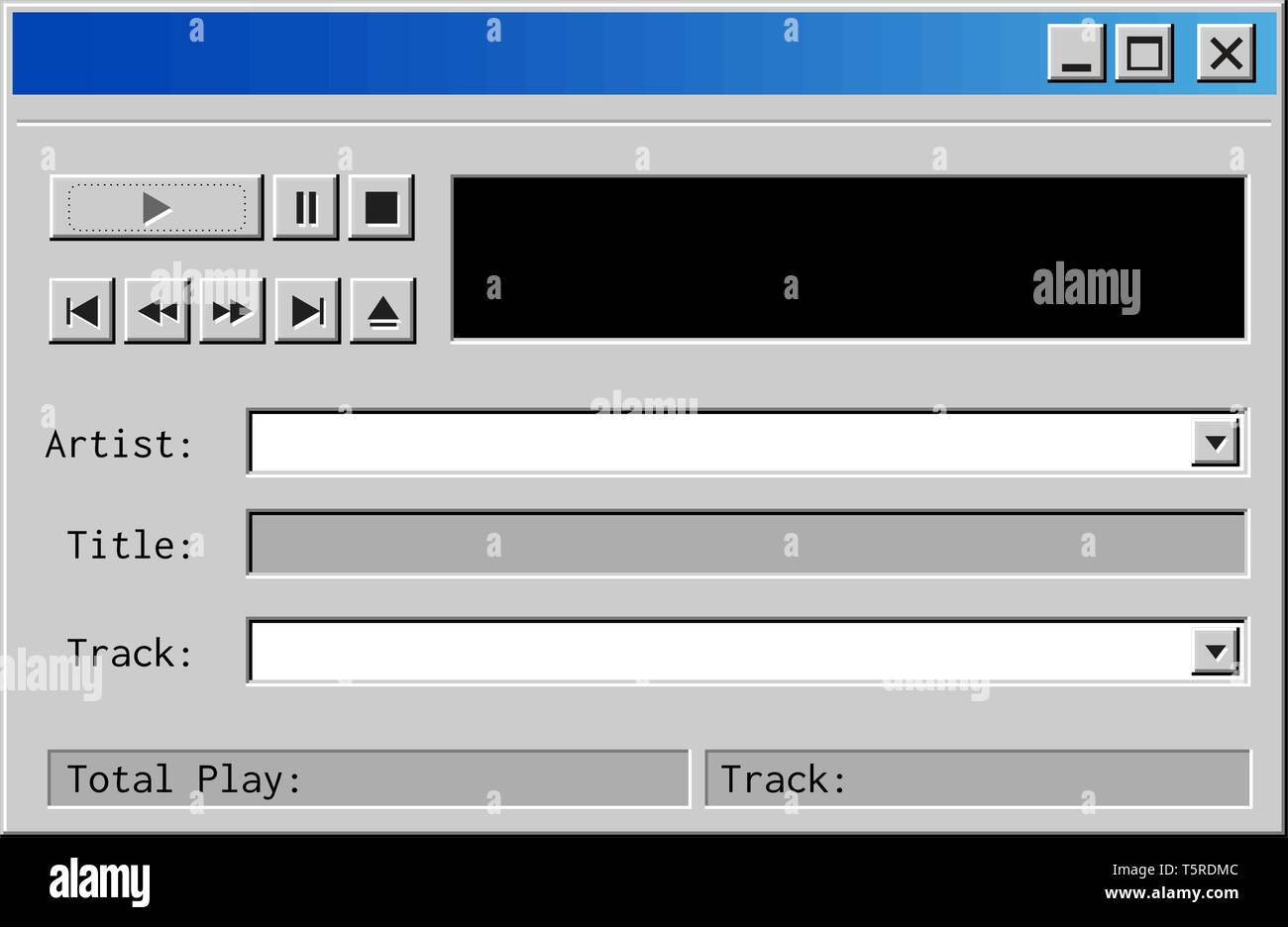 Old music player window mockup for mobile apps, sites and audio ...