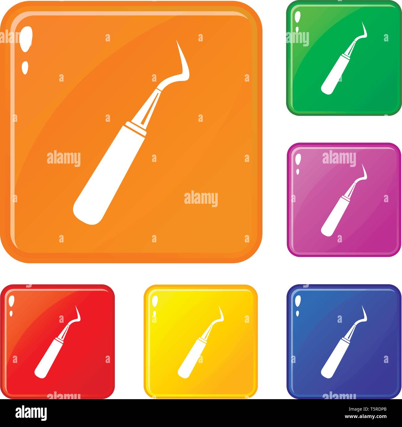 Dental probe icons set vector color Stock Vector Image & Art - Alamy
