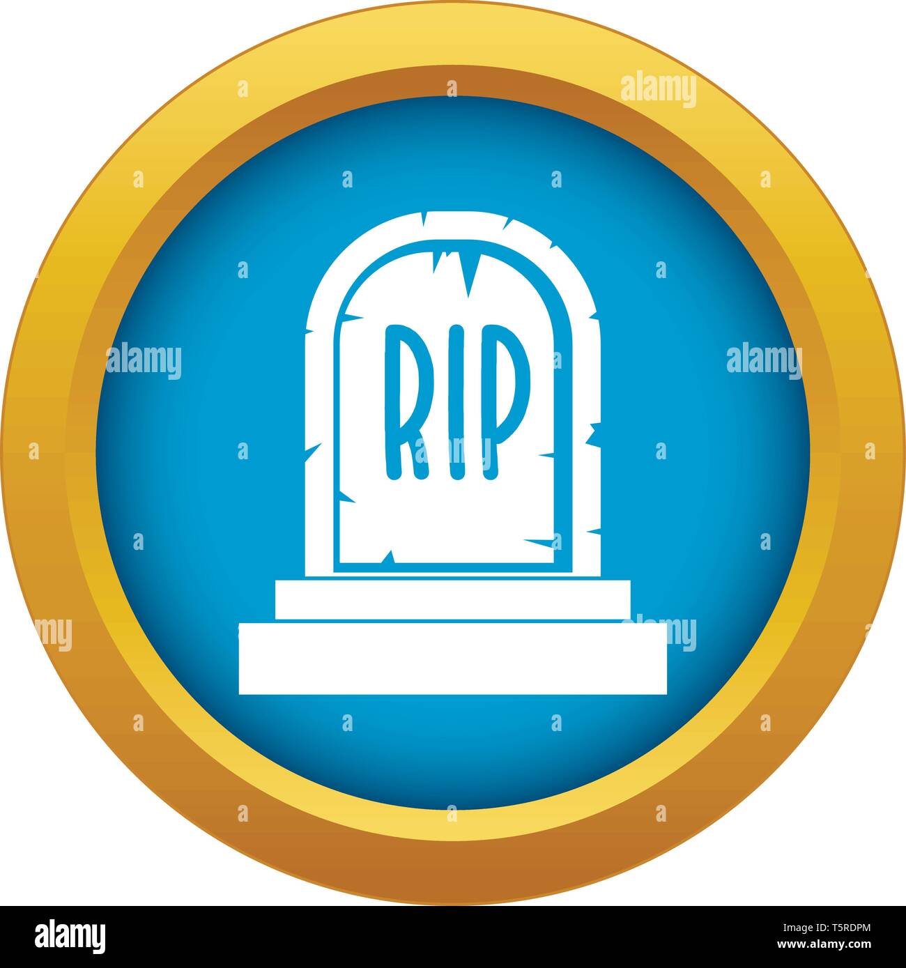 Gravestone with RIP text icon blue vector isolated Stock Vector Image ...