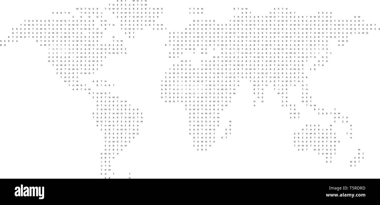 World map filled with Mother Earth text pattern Stock Vector Image ...