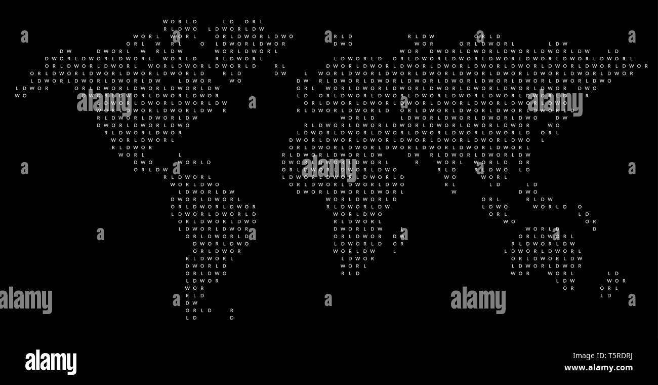 Africa map background text Black and White Stock Photos & Images - Alamy