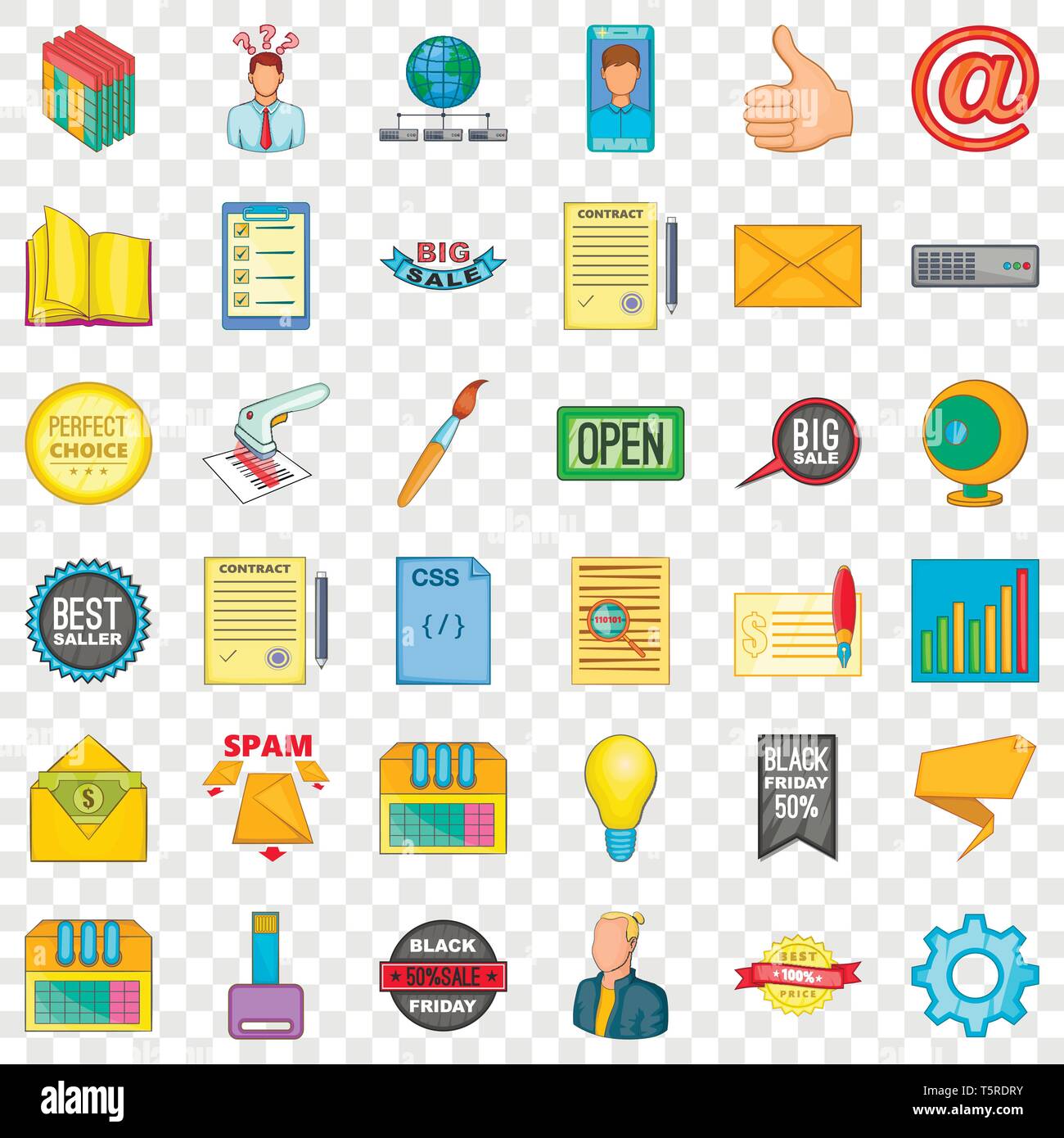 Digital screen icons set, cartoon style Stock Vector Image & Art - Alamy