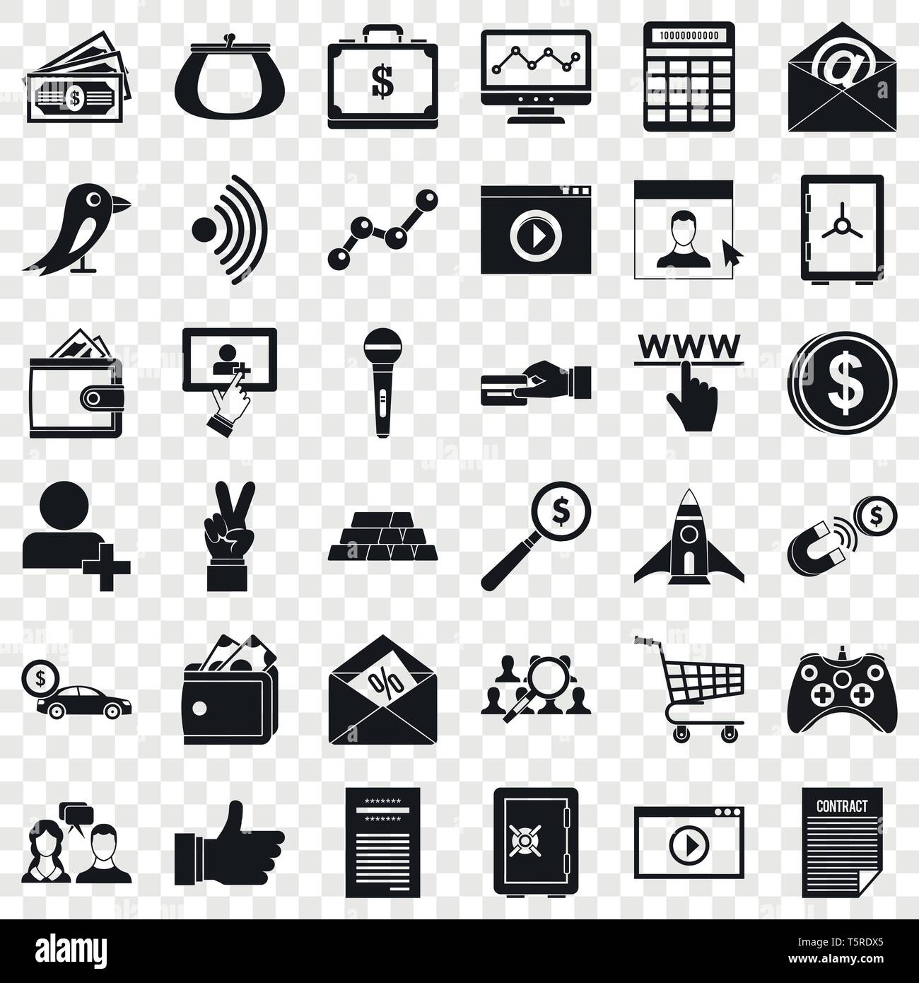 Digital working icons set, simple style Stock Vector Image & Art - Alamy