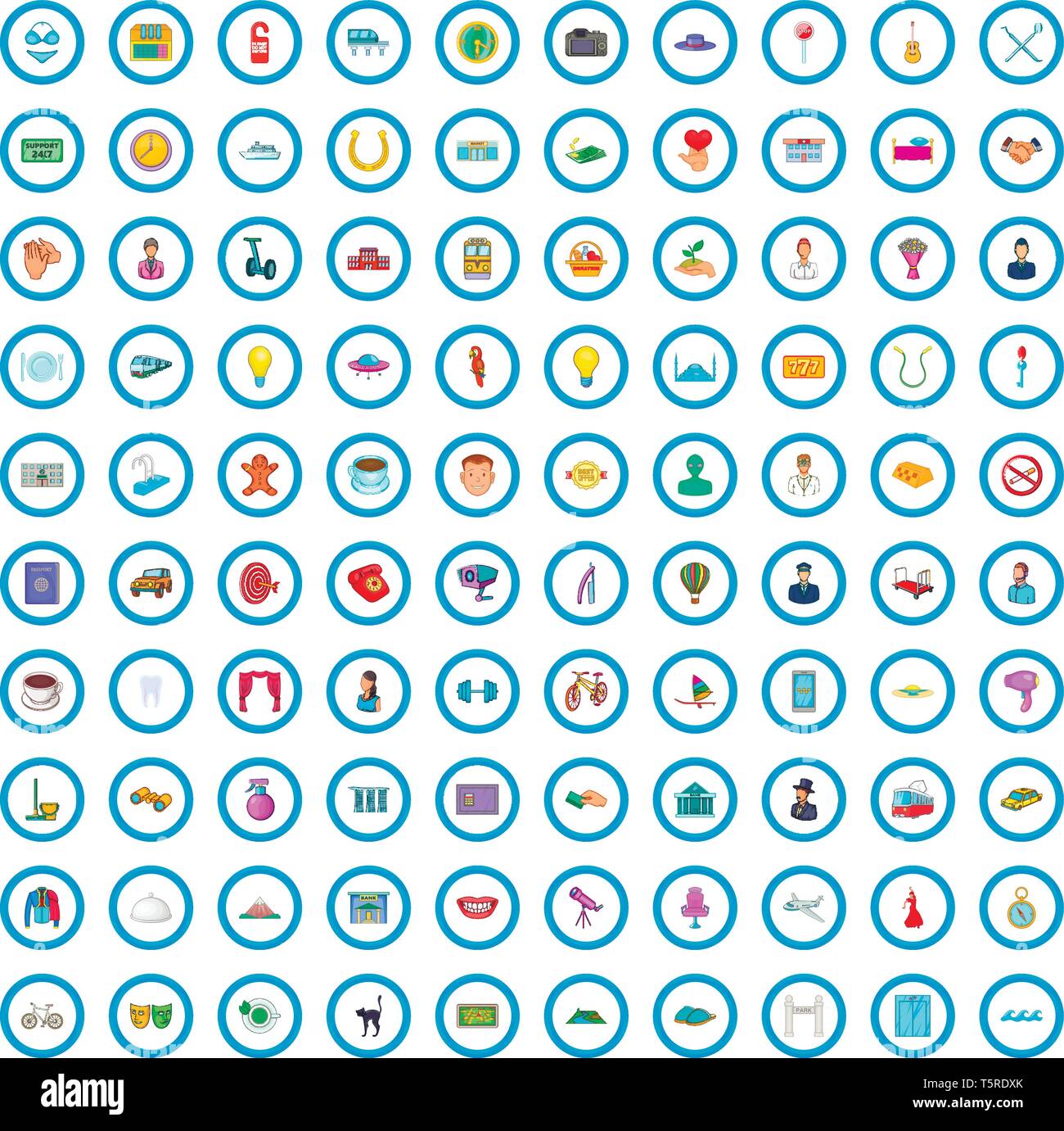 100 visit icons set, cartoon style Stock Vector Image & Art - Alamy