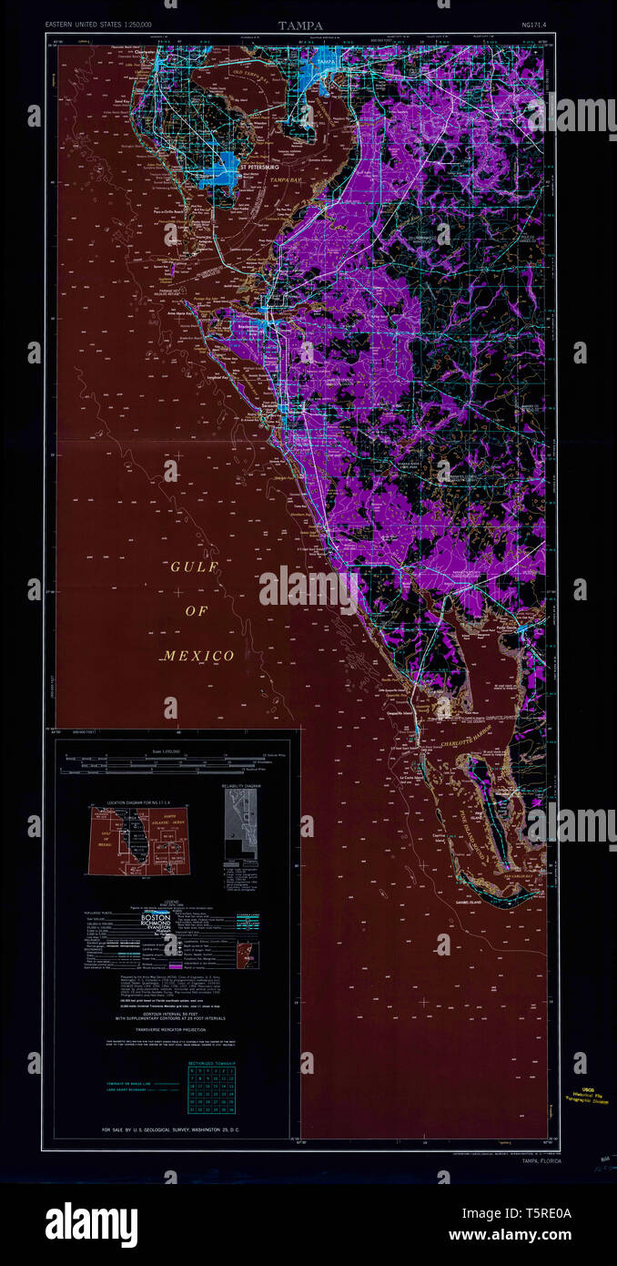 Tampa, fl map hi-res stock photography and images - Alamy