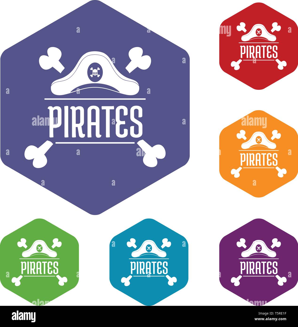 Pirate bone icons vector hexahedron Stock Vector Image & Art - Alamy