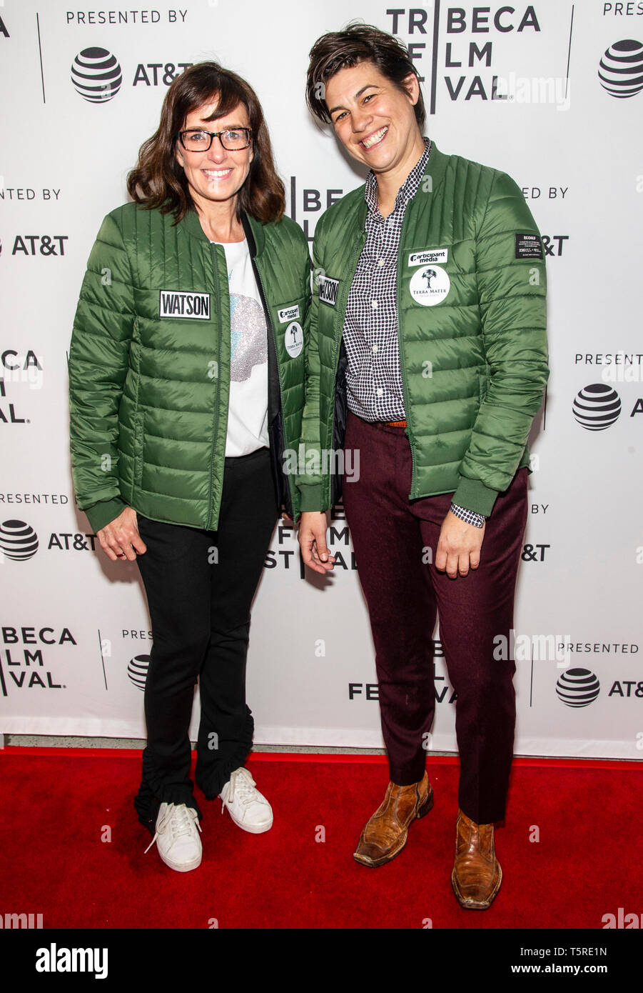 New York, NY - April 25, 2019: Director Lesley Chilcott and producer ...