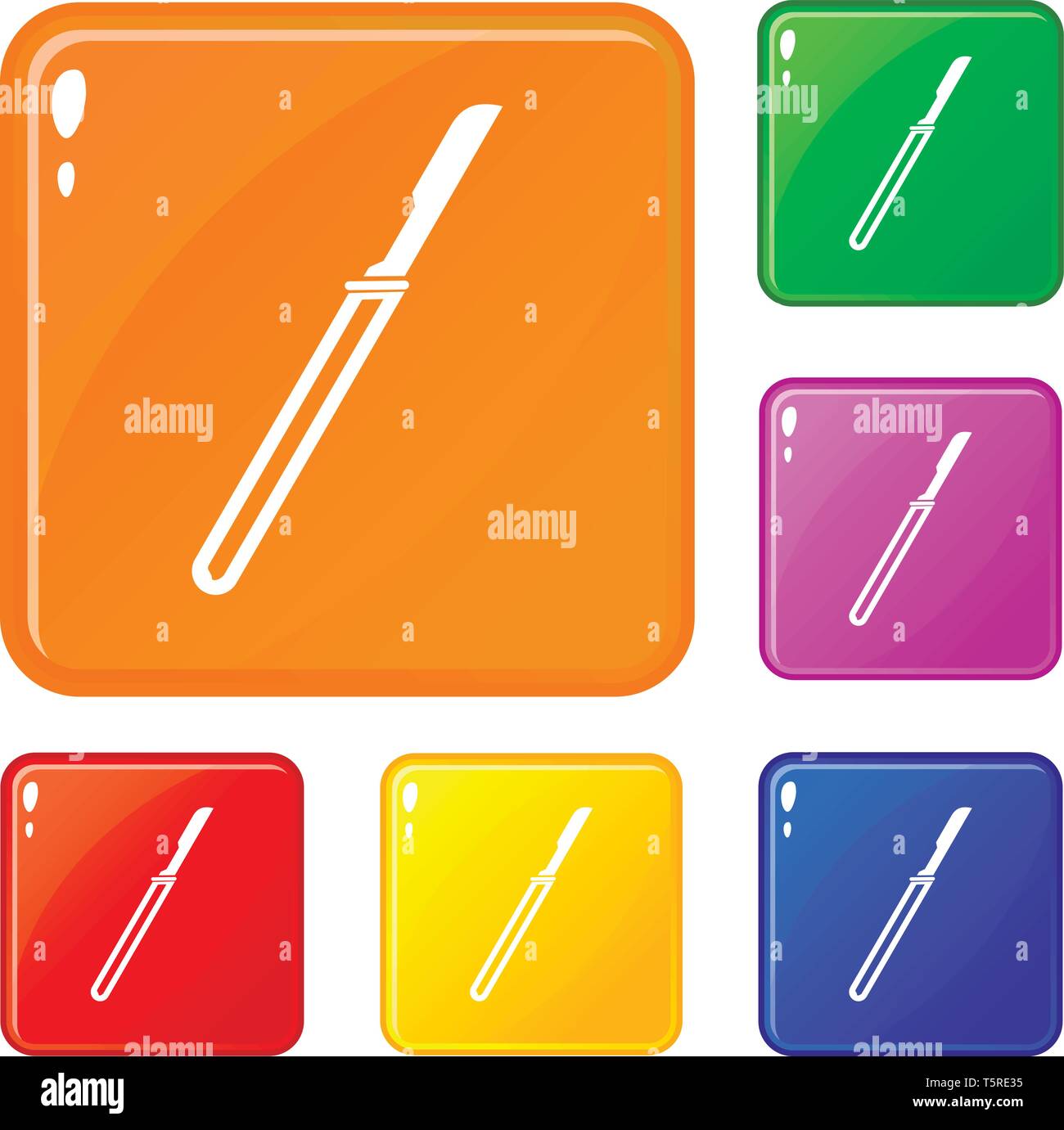 Scalpel icons set vector color Stock Vector Image & Art - Alamy