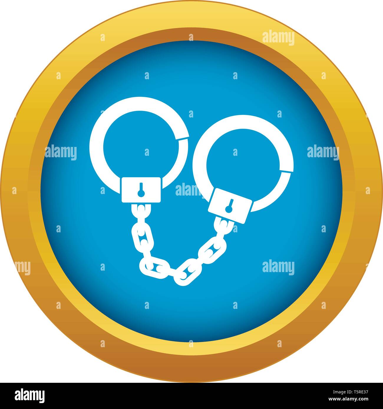 Handcuffs icon blue vector isolated Stock Vector Image & Art - Alamy
