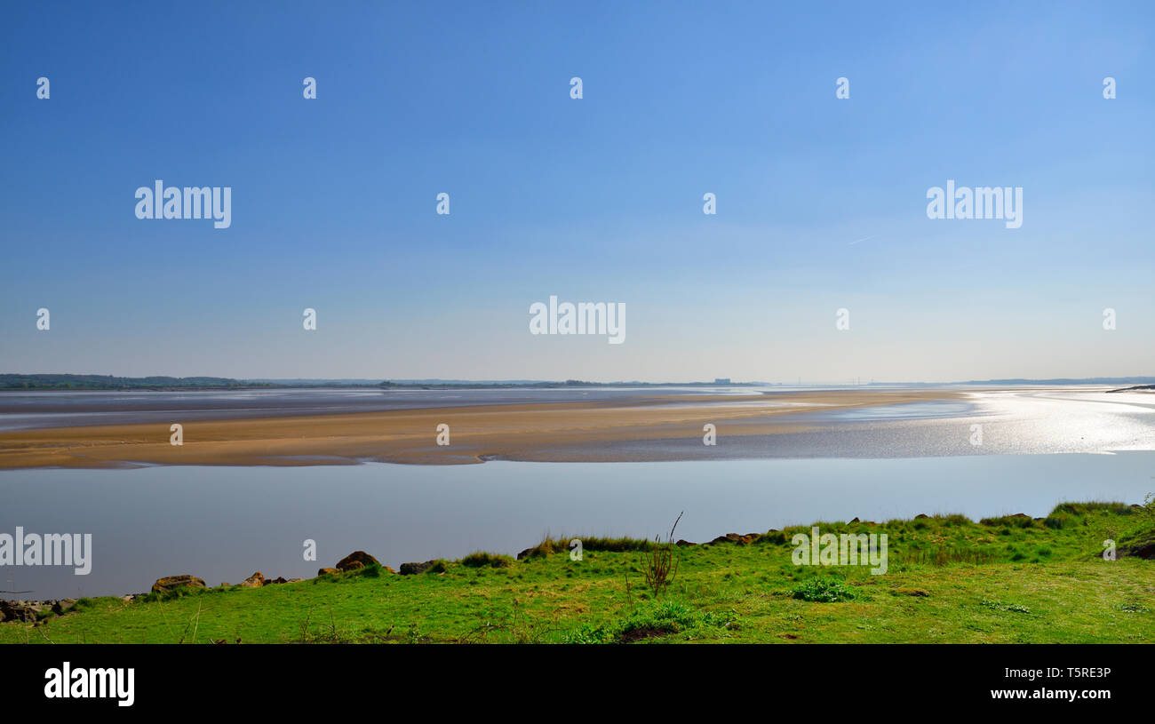 River Severn estuary, sandbanks at low tide, looking from near Lydney ...