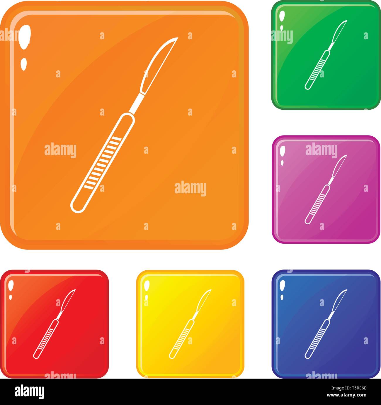 Scalpel icons set vector color Stock Vector Image & Art - Alamy