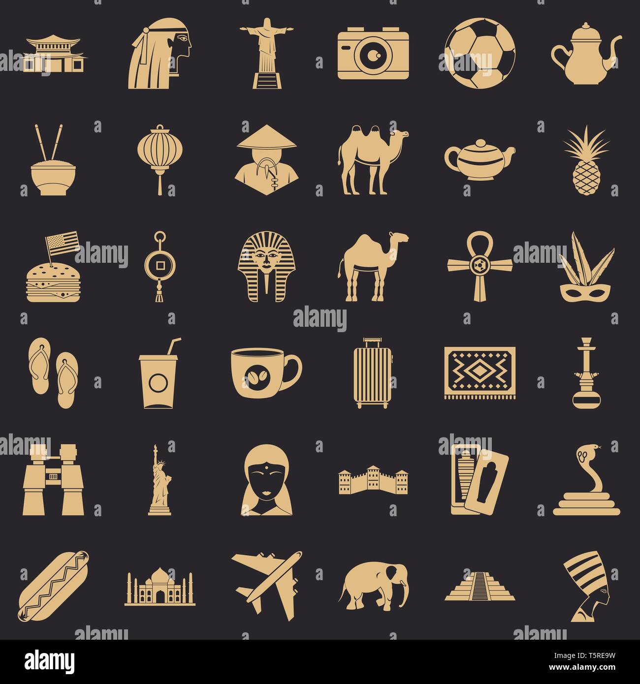 Tour icons set, simple style Stock Vector Image & Art - Alamy