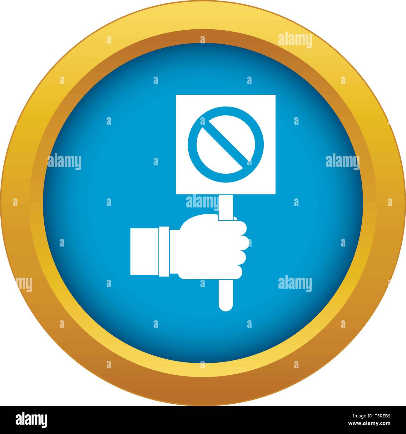 Hand showing stop signboard icon blue vector isolated Stock Vector ...