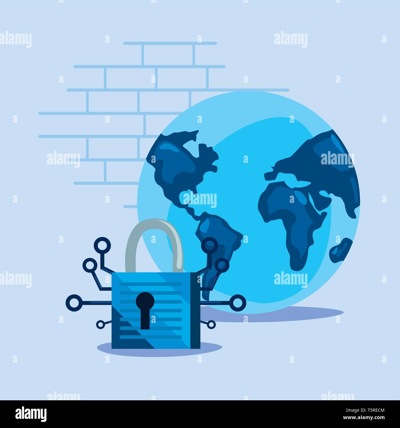world connection padlock cyber security vector illustration Stock Vector Image & Art - Alamy