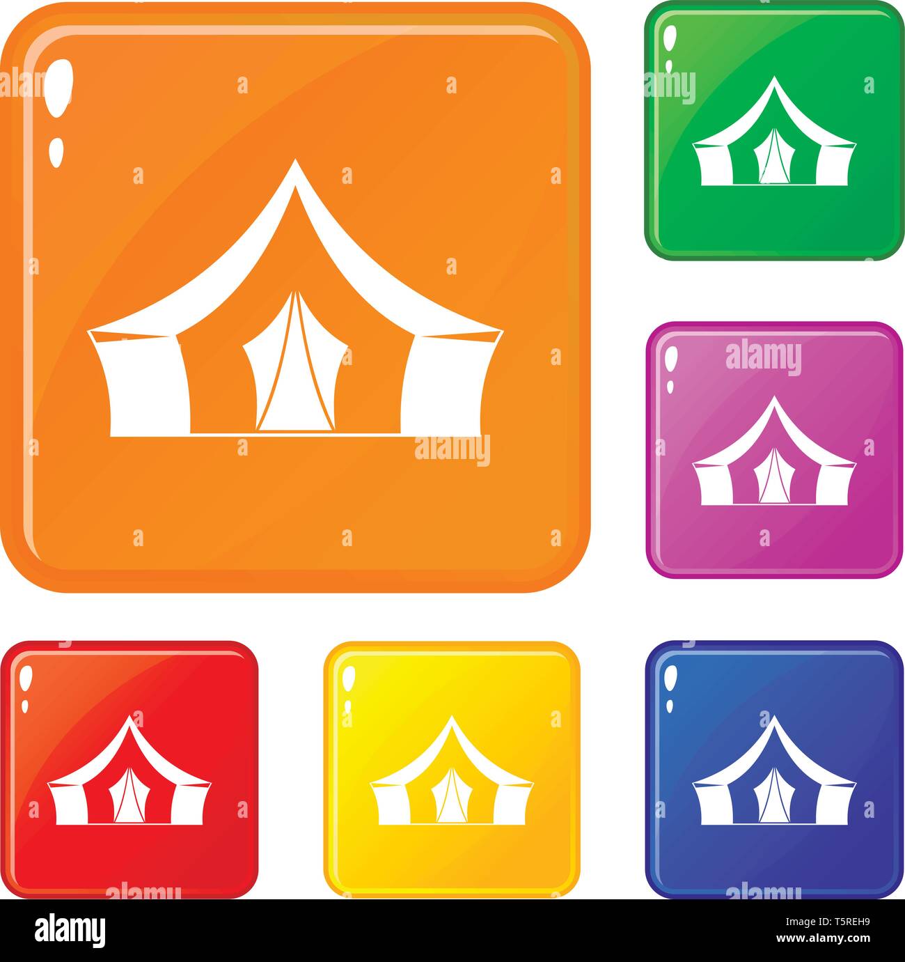 Tent, camping symbol icons set vector color Stock Vector Image & Art ...