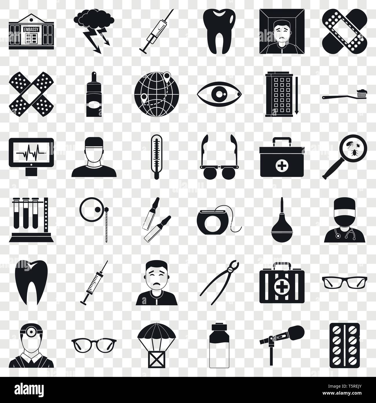 Old doctor icons set, simple style Stock Vector Image & Art - Alamy