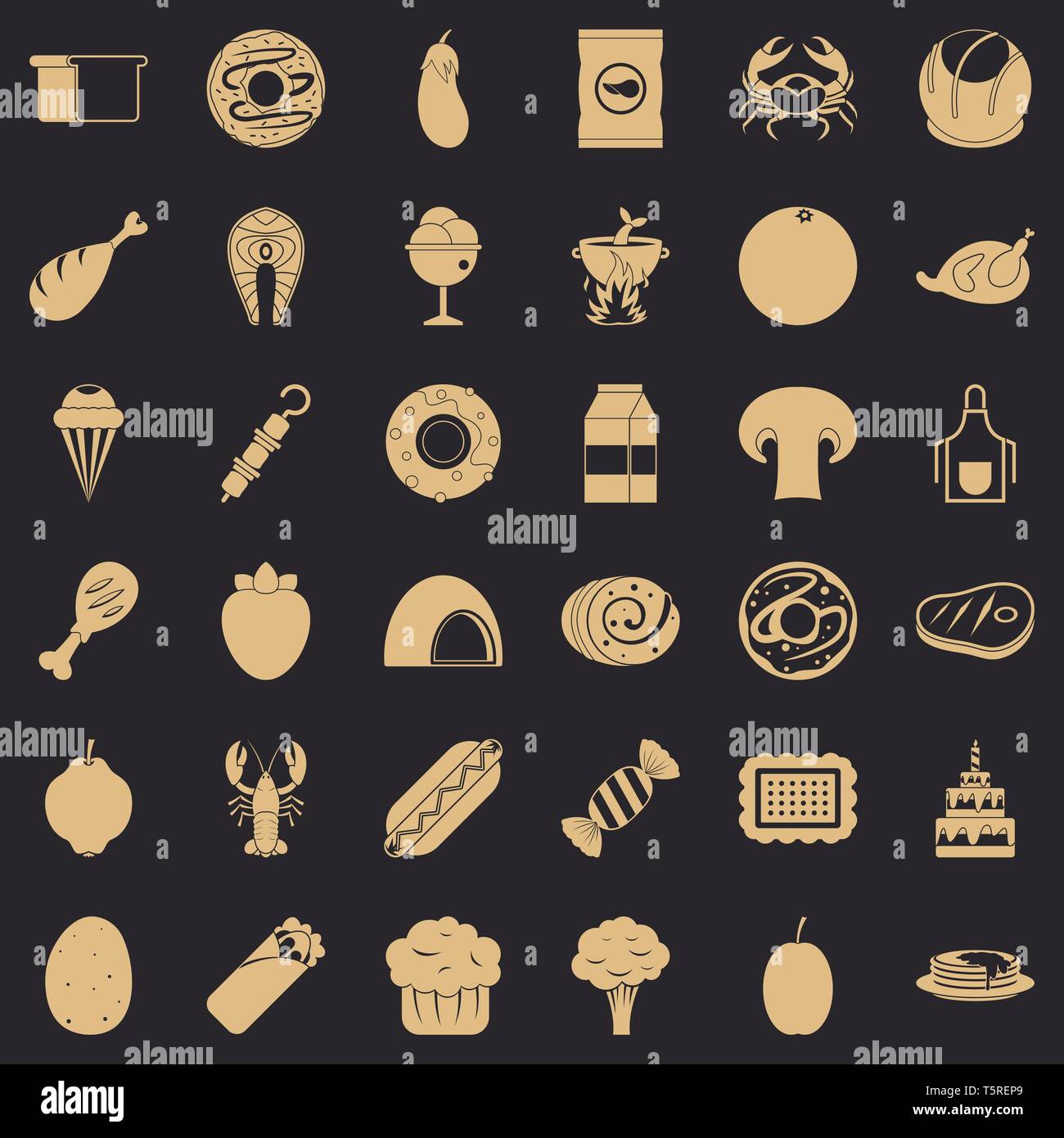 Favorite food icons set, simle style Stock Vector Image & Art - Alamy