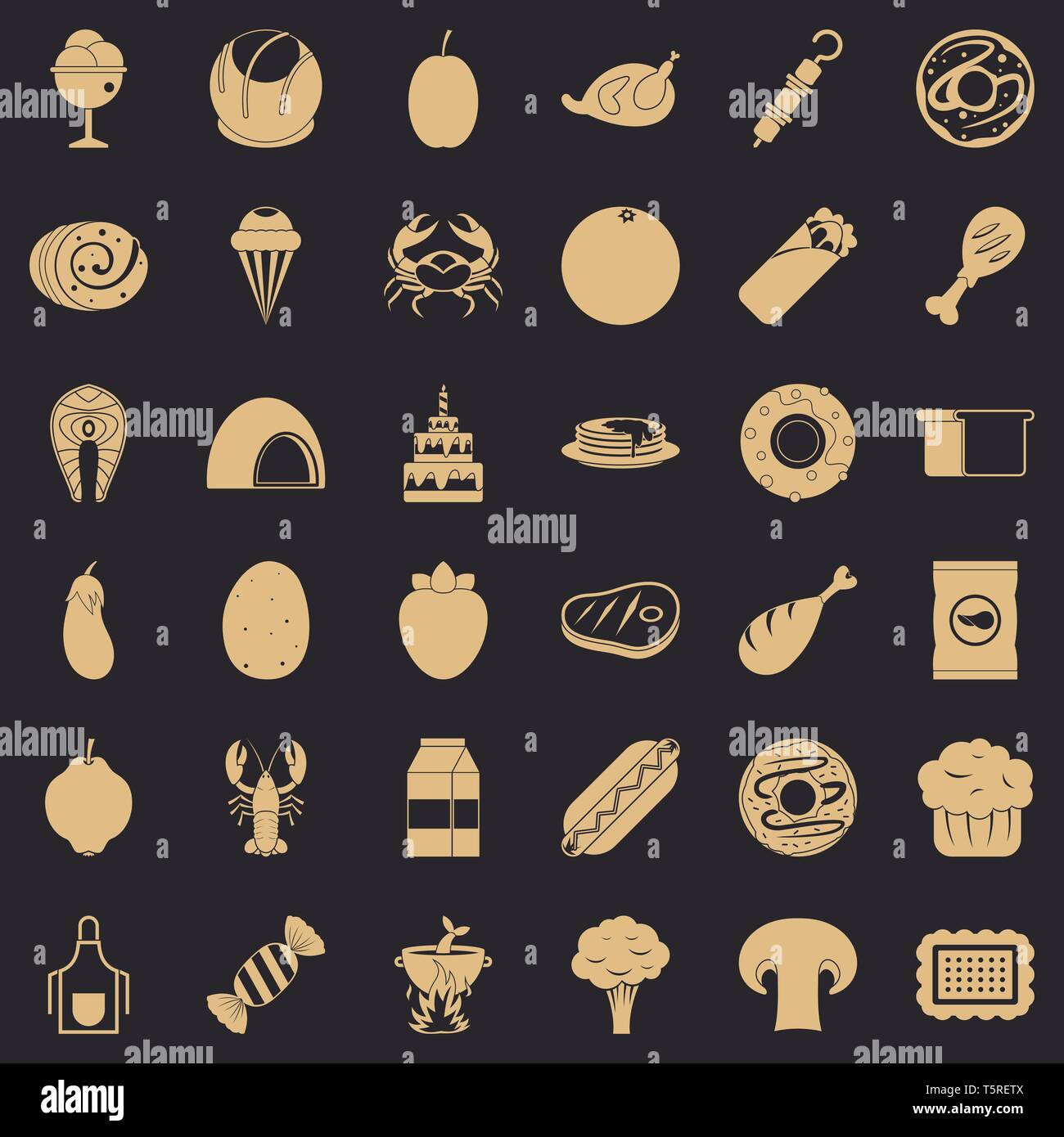 Autumn food icons set, simle style Stock Vector Image & Art - Alamy