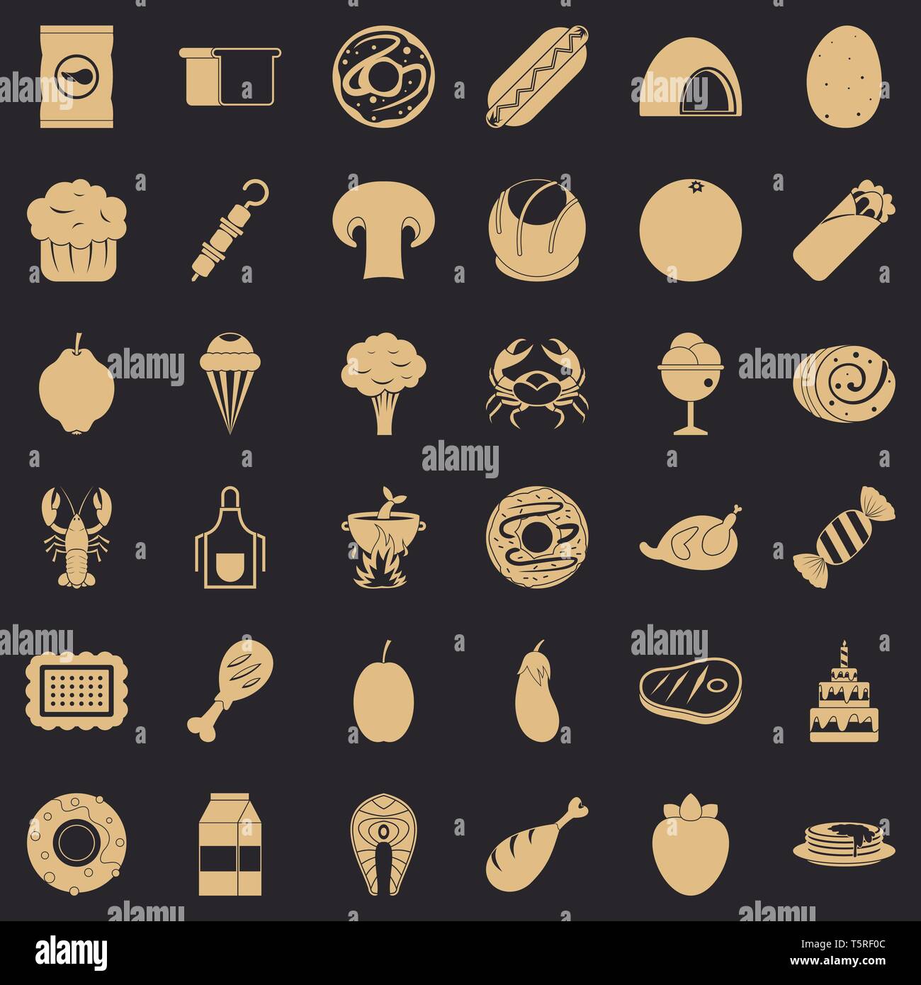 Donut icons set, simle style Stock Vector Image & Art - Alamy