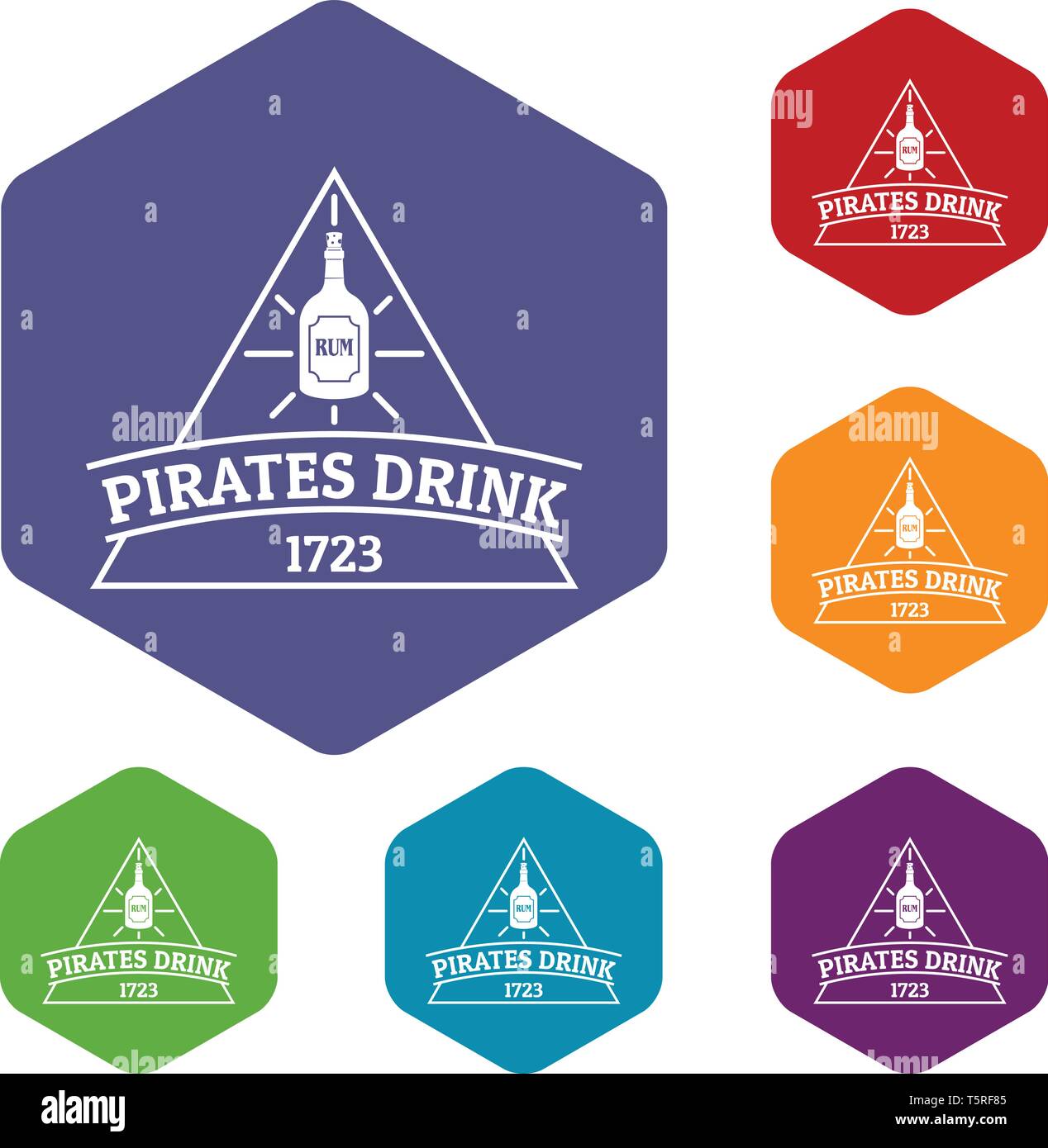 Pirate drink icons vector hexahedron Stock Vector Image & Art - Alamy