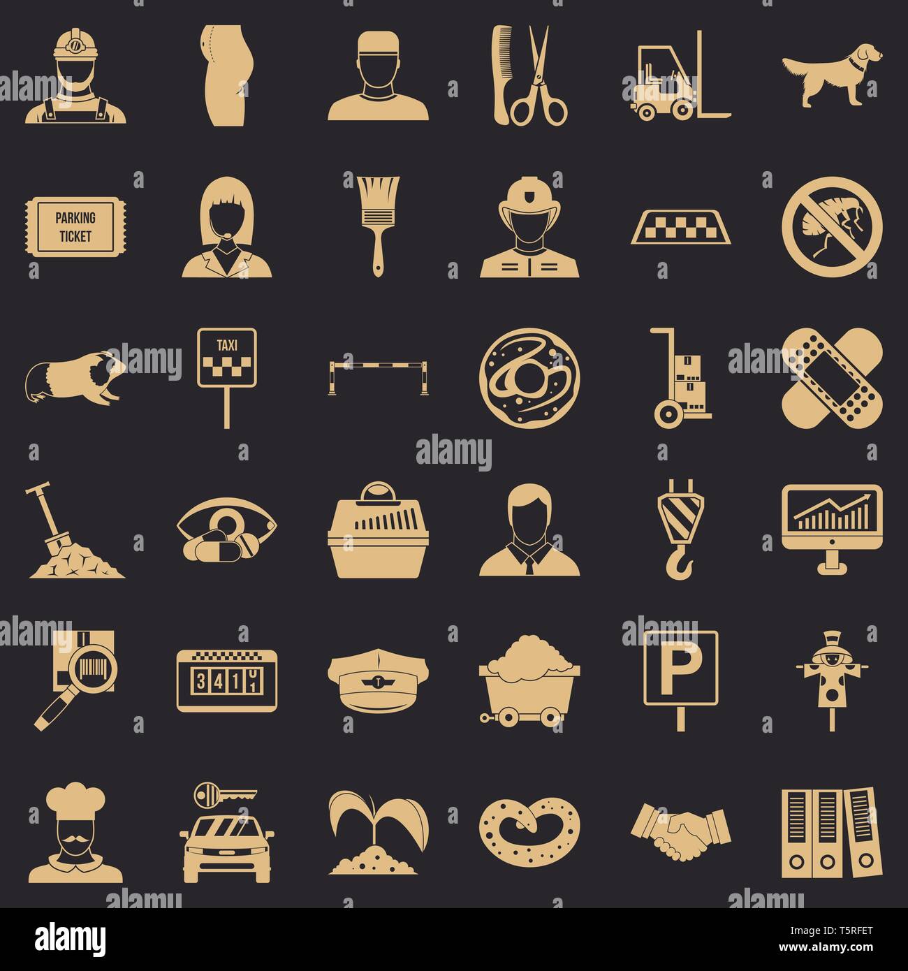 Worker icons set, simle style Stock Vector Image & Art - Alamy