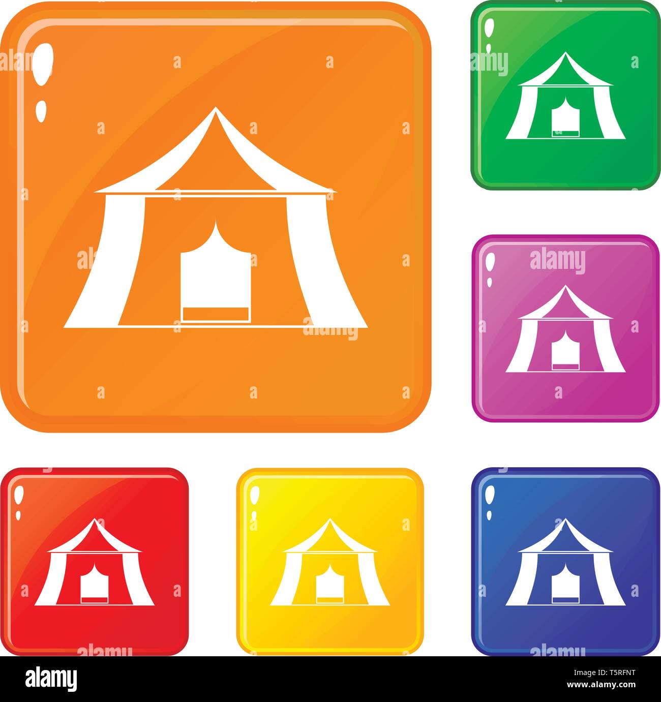 Hiking pavilion icons set vector color Stock Vector Image & Art - Alamy