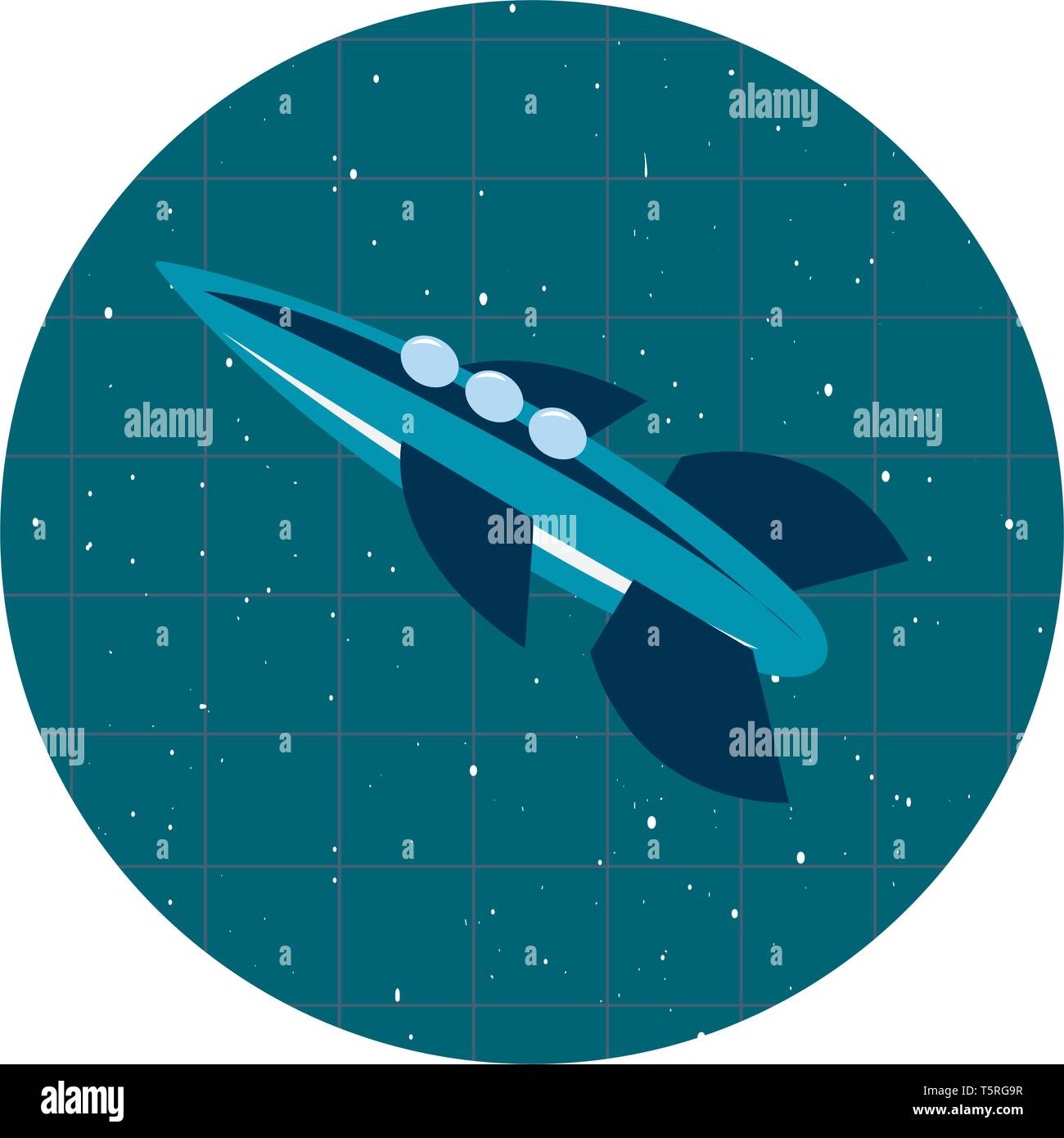 rocket ship flying through space vector illustration Stock Vector Image ...