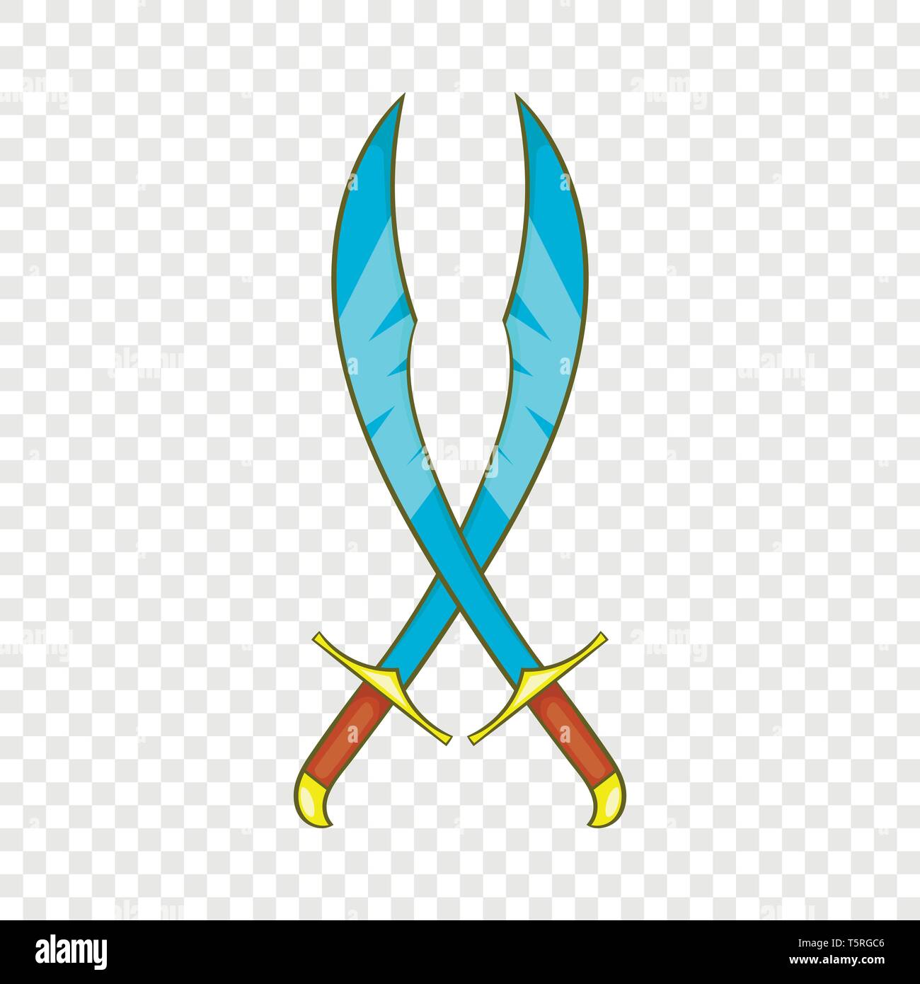 Crossed scimitars icon, cartoon style Stock Vector Image & Art - Alamy