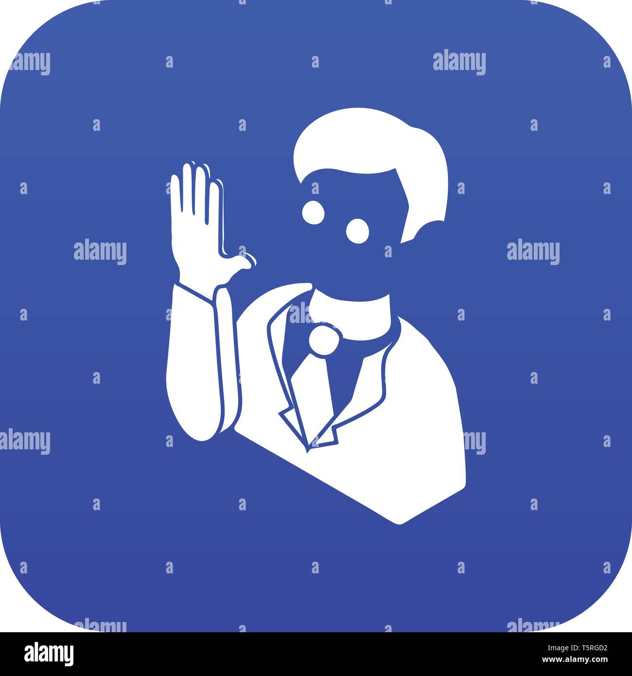 Election candidate oath icon blue vector Stock Vector Image & Art - Alamy