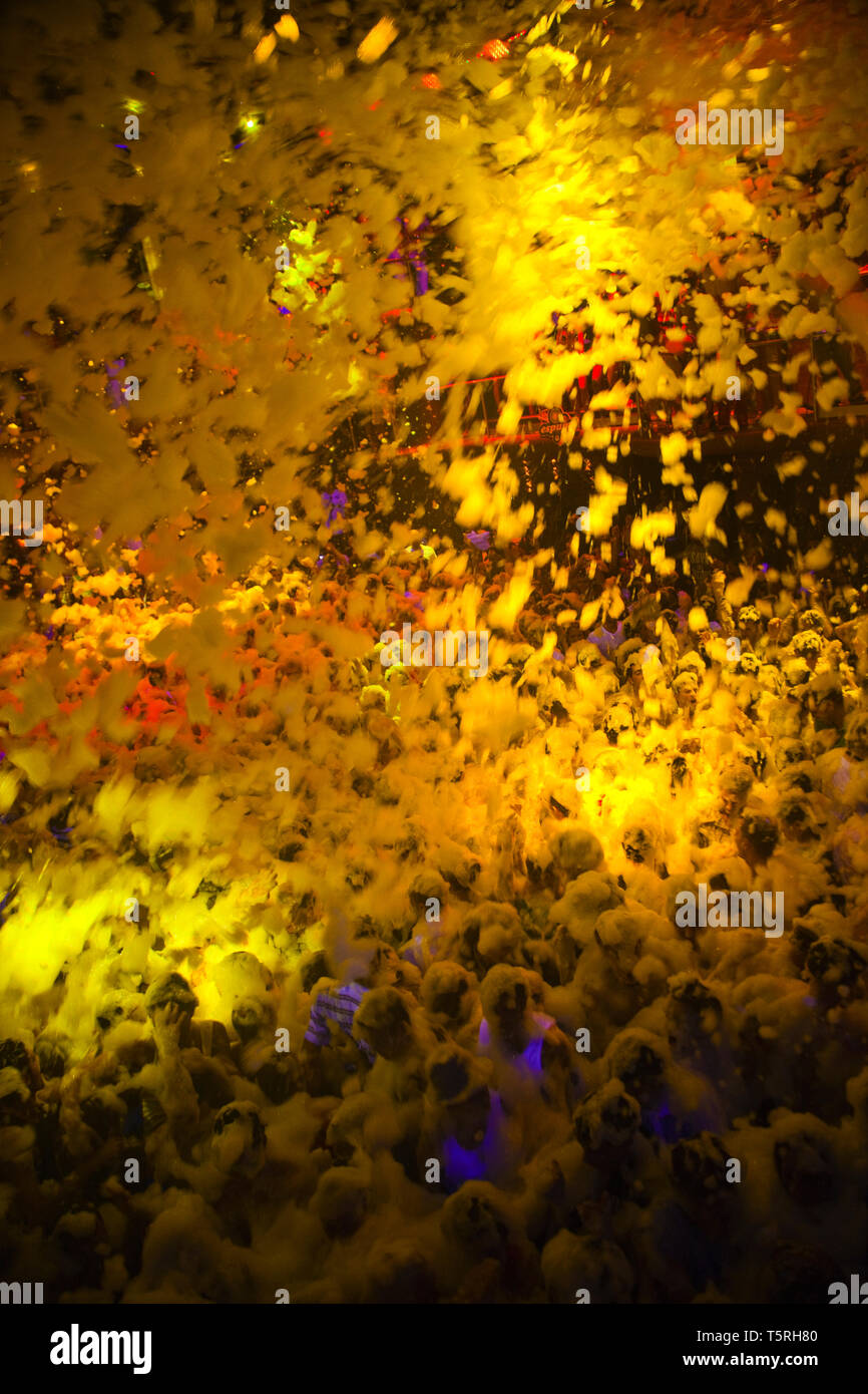 Foam Party. Amnesia Discoteque. San Rafael. Ibiza. Balearic Islands ...