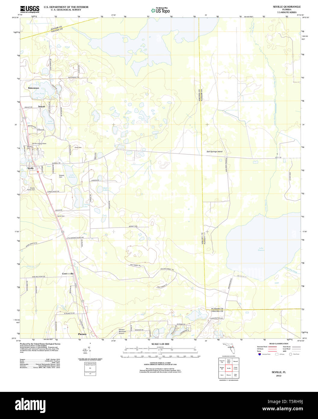 Seville florida map hi-res stock photography and images - Alamy
