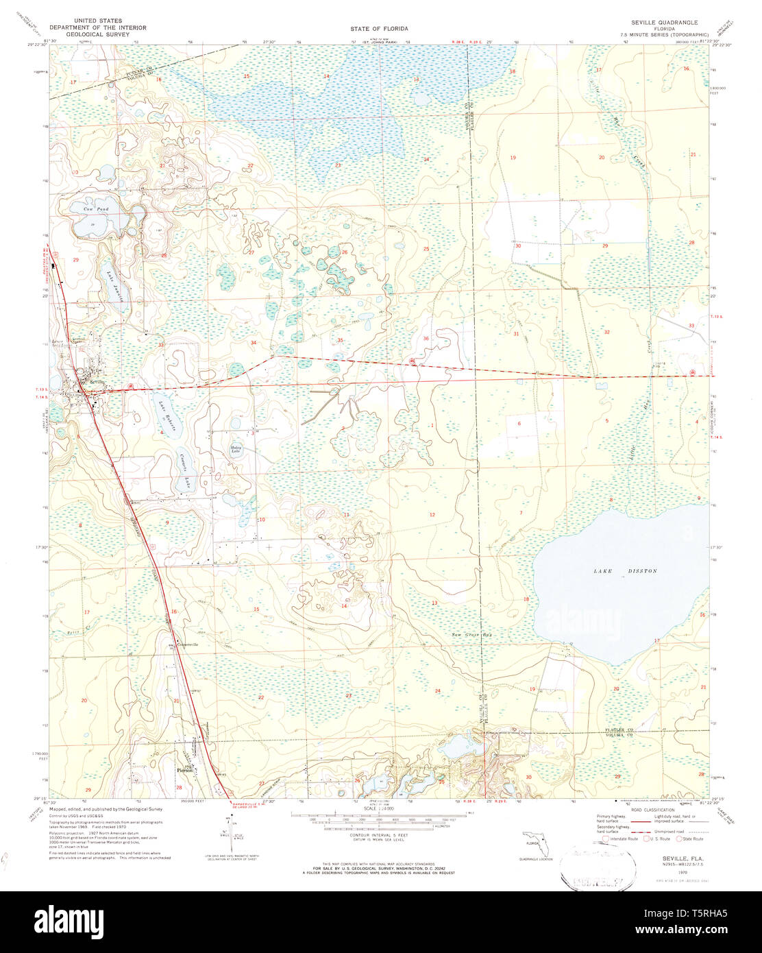 Seville florida map Cut Out Stock Images & Pictures - Alamy