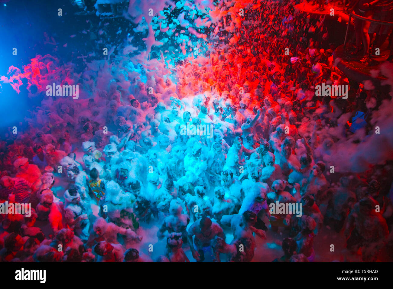 Foam Party. Amnesia Discoteque. San Rafael. Ibiza. Balearic Islands ...