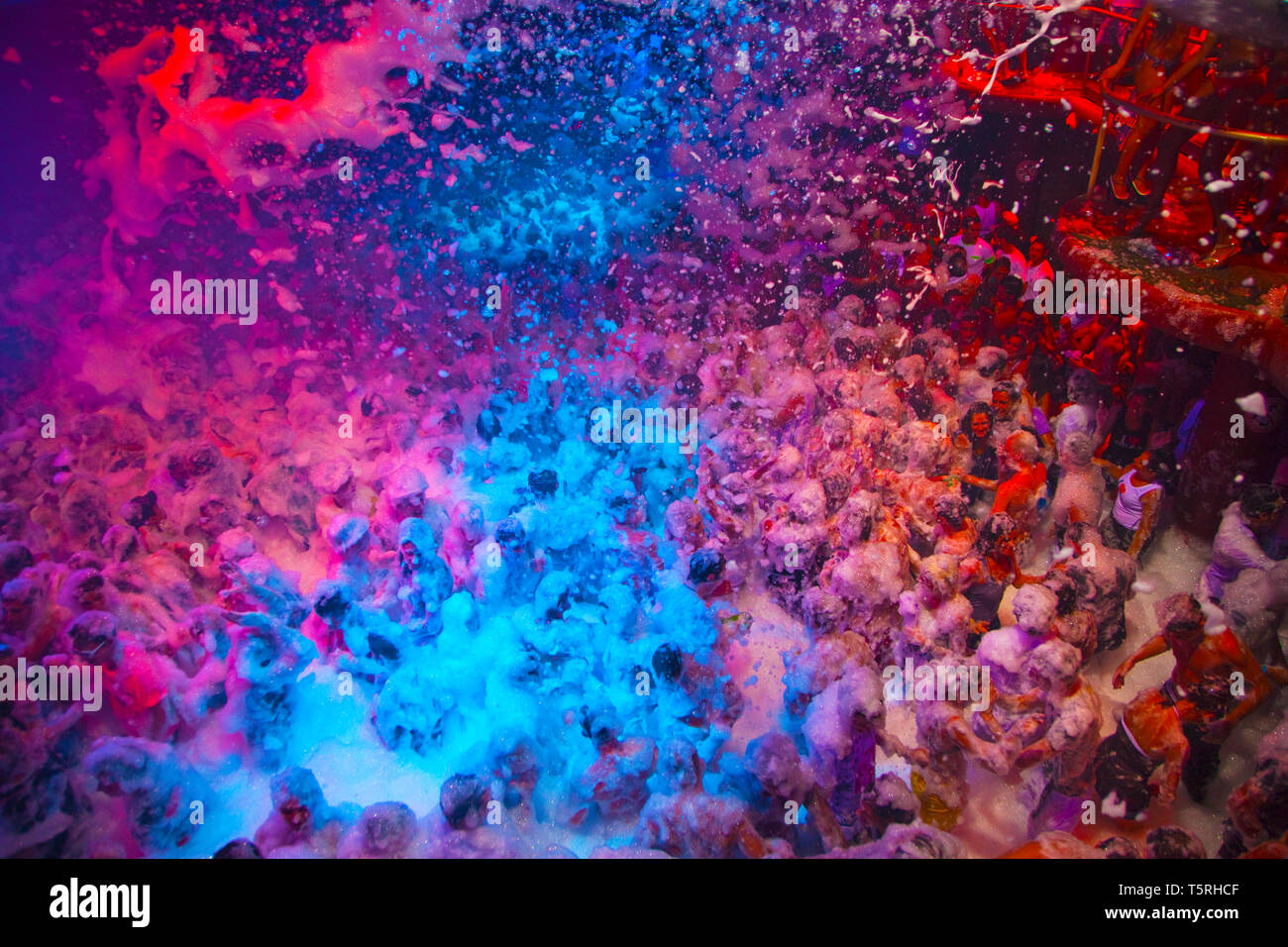 Foam Party. Amnesia Discoteque. San Rafael. Ibiza. Balearic Islands ...