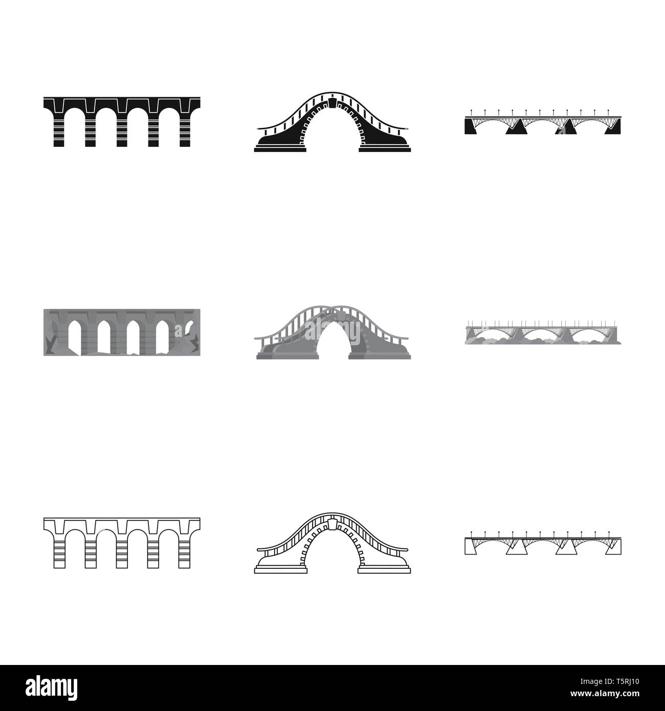 Isolated object of connection and design symbol. Collection of ...