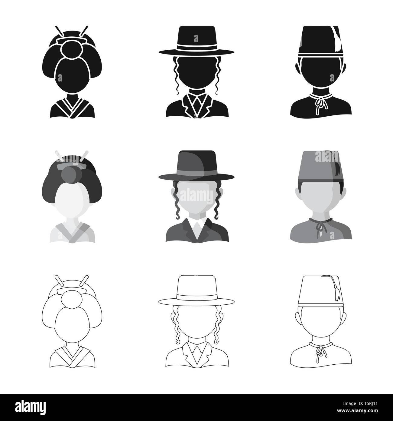 Vector design of imitator and resident icon. Collection of imitator and ...