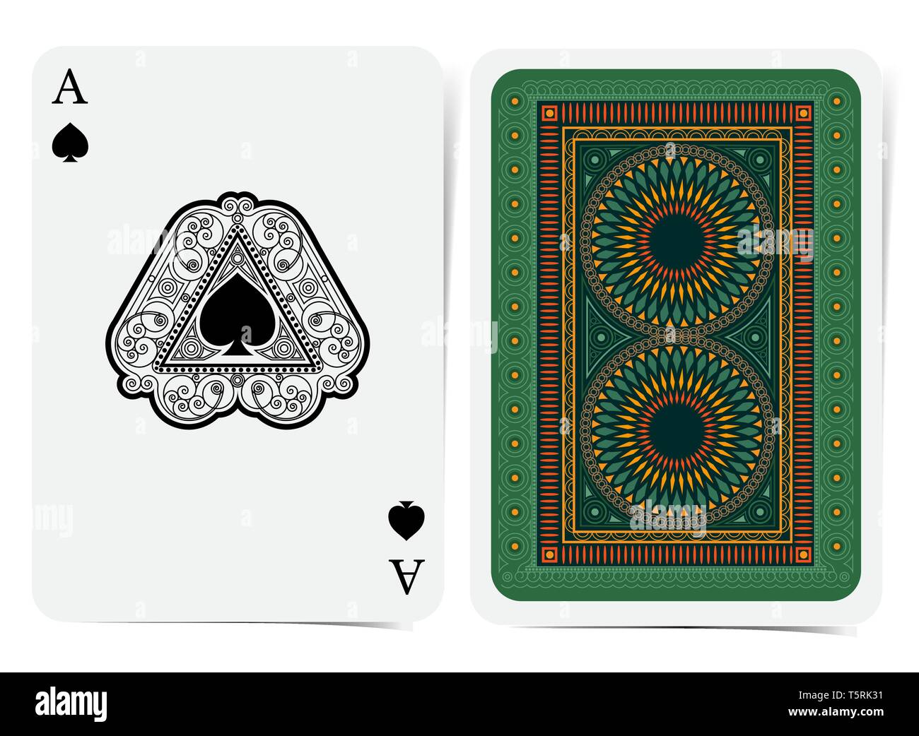 Ace of spades face with spades inside triangular geometrcal with ...