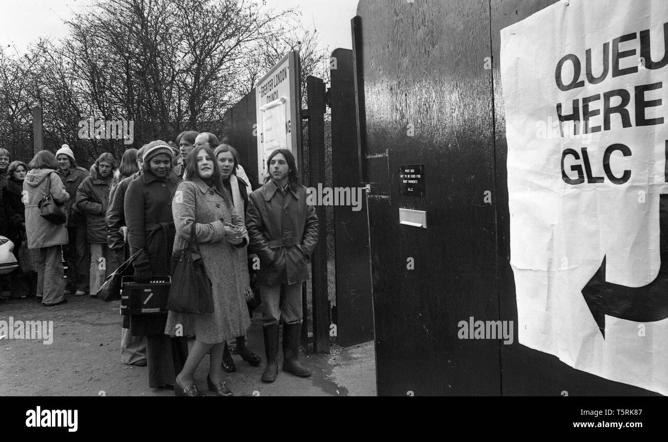 Queues of people outside the Social Housing Office in Harrow Manor Way ...