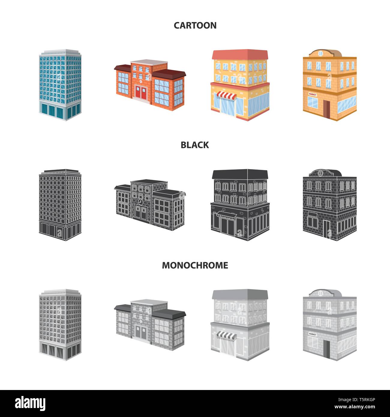 Isolated object of construction and building symbol. Collection of ...