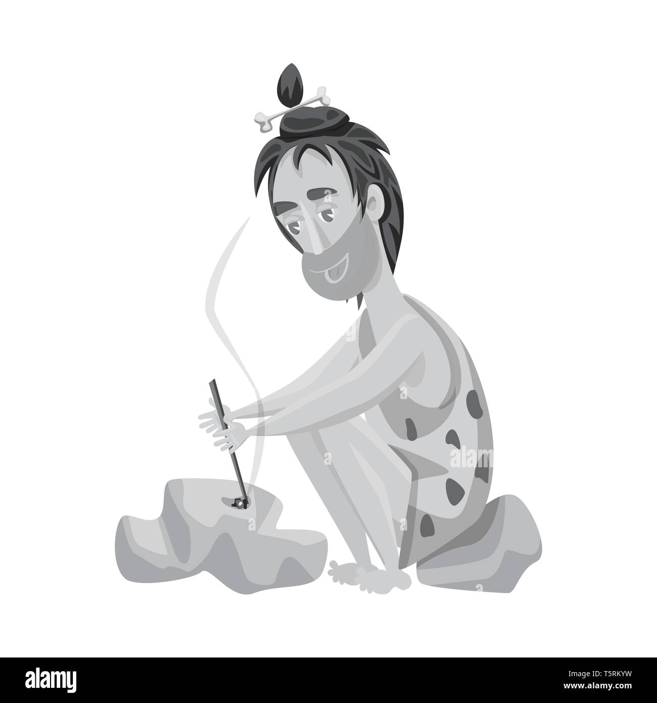 Vector illustration of man and caveman sign. Collection of man and ...