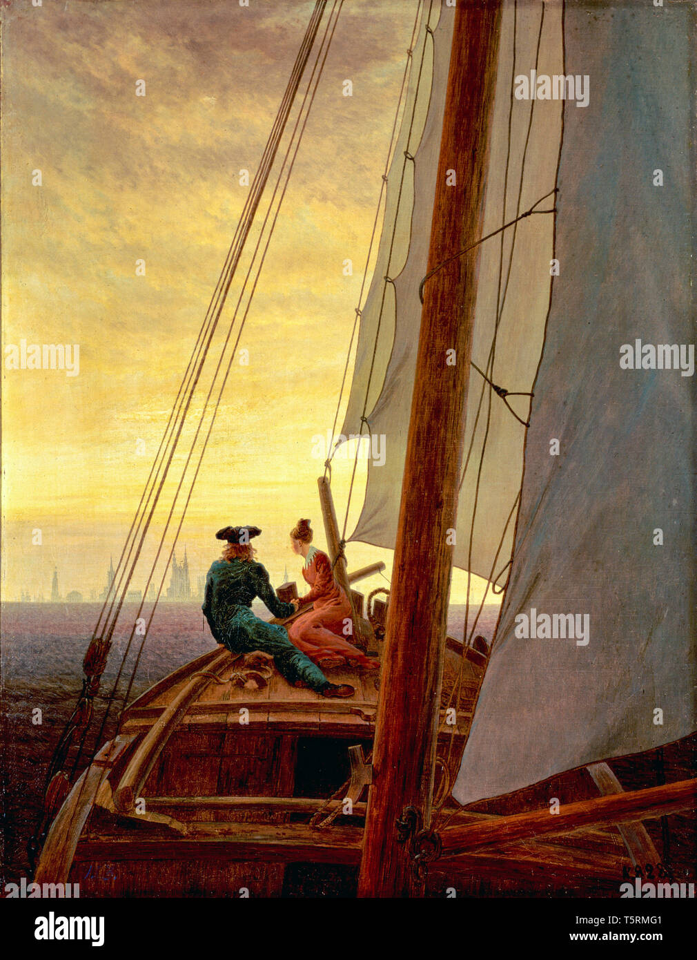 Caspar David Friedrich, On the Sailing Boat, painting, circa 1818-1819 Stock Photo - Alamy