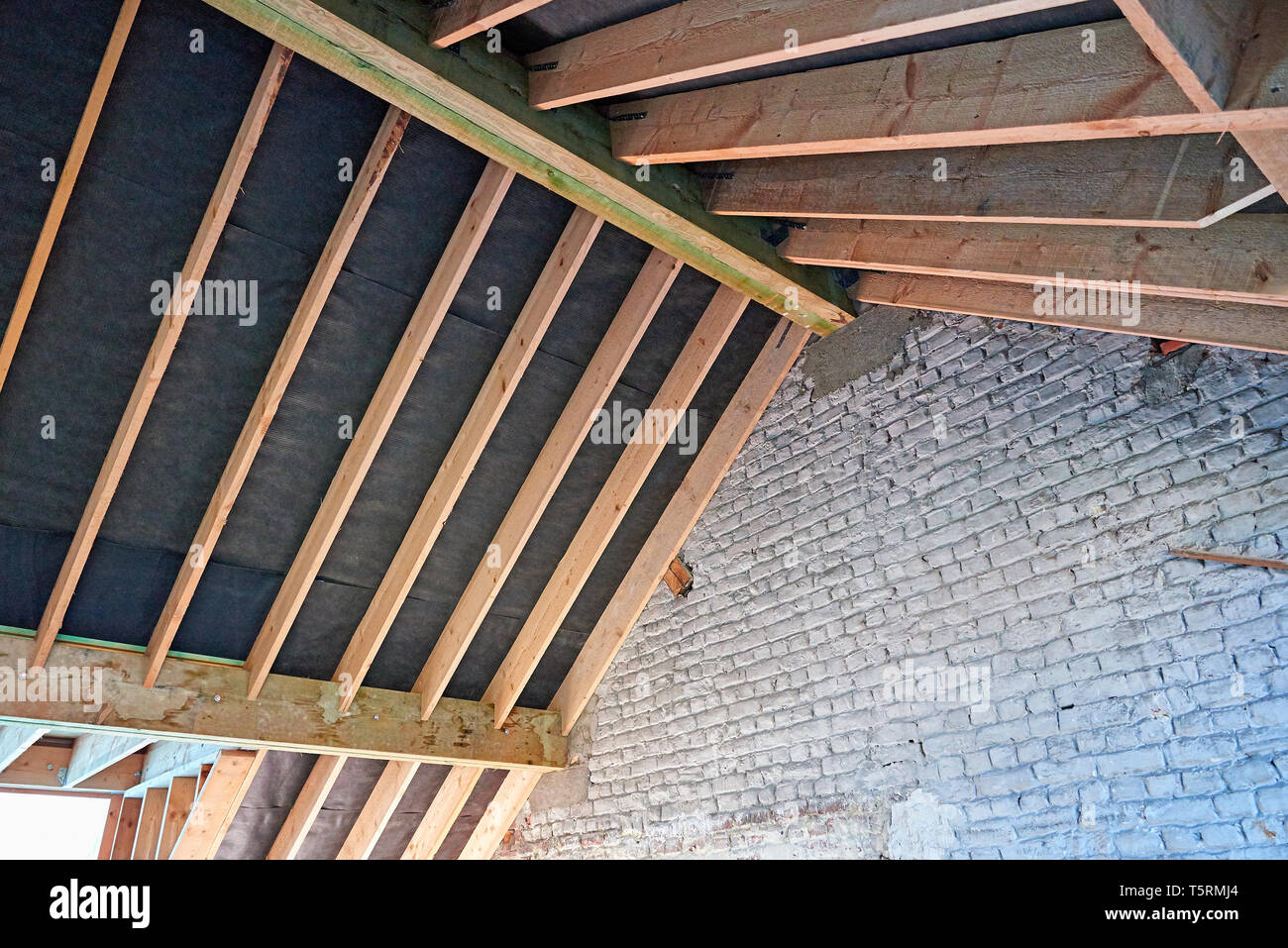 Attic framework under construction and renovation Stock Photo - Alamy